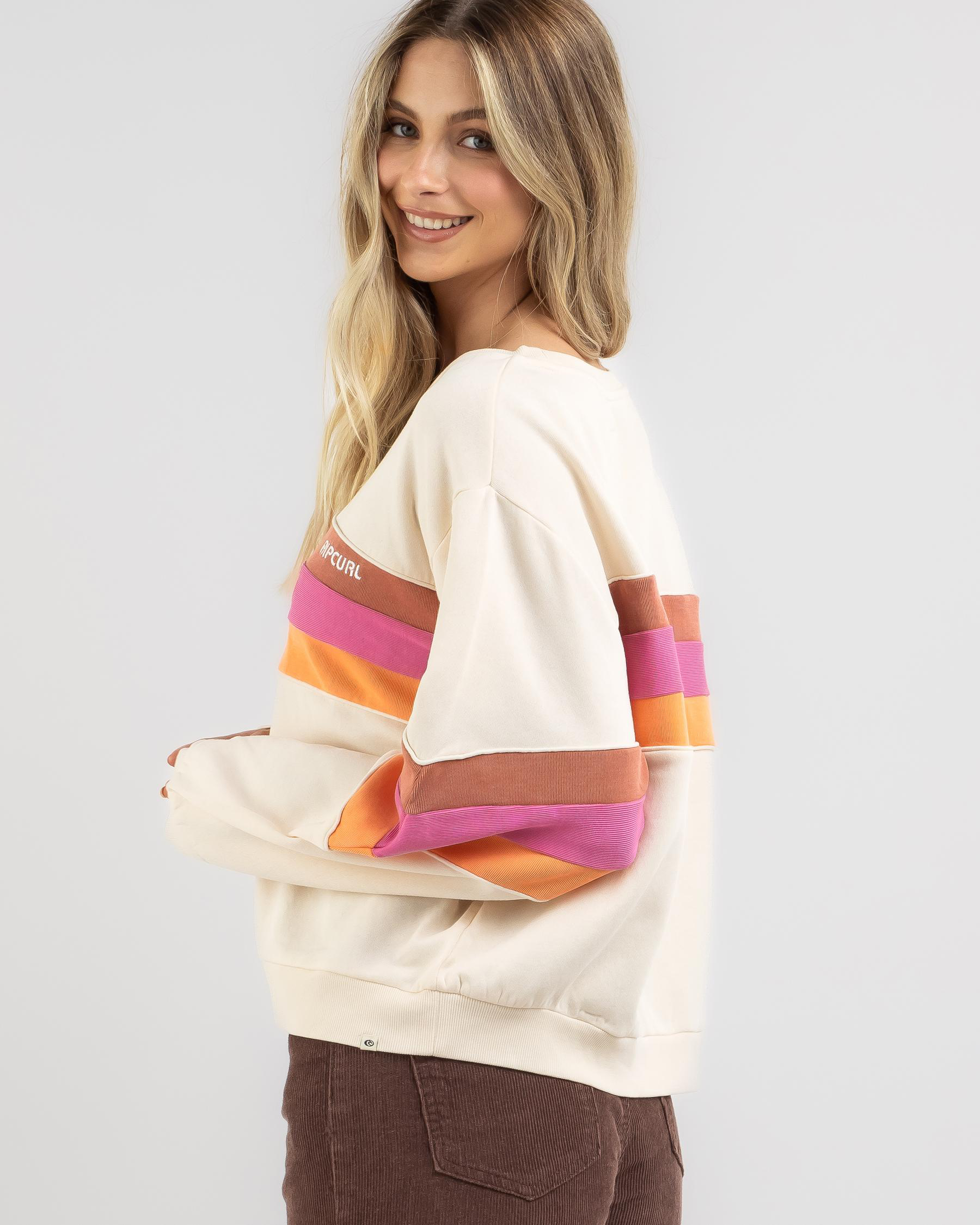 Rip Curl Golden State Sweatshirt In Off White - Fast Shipping & Easy ...