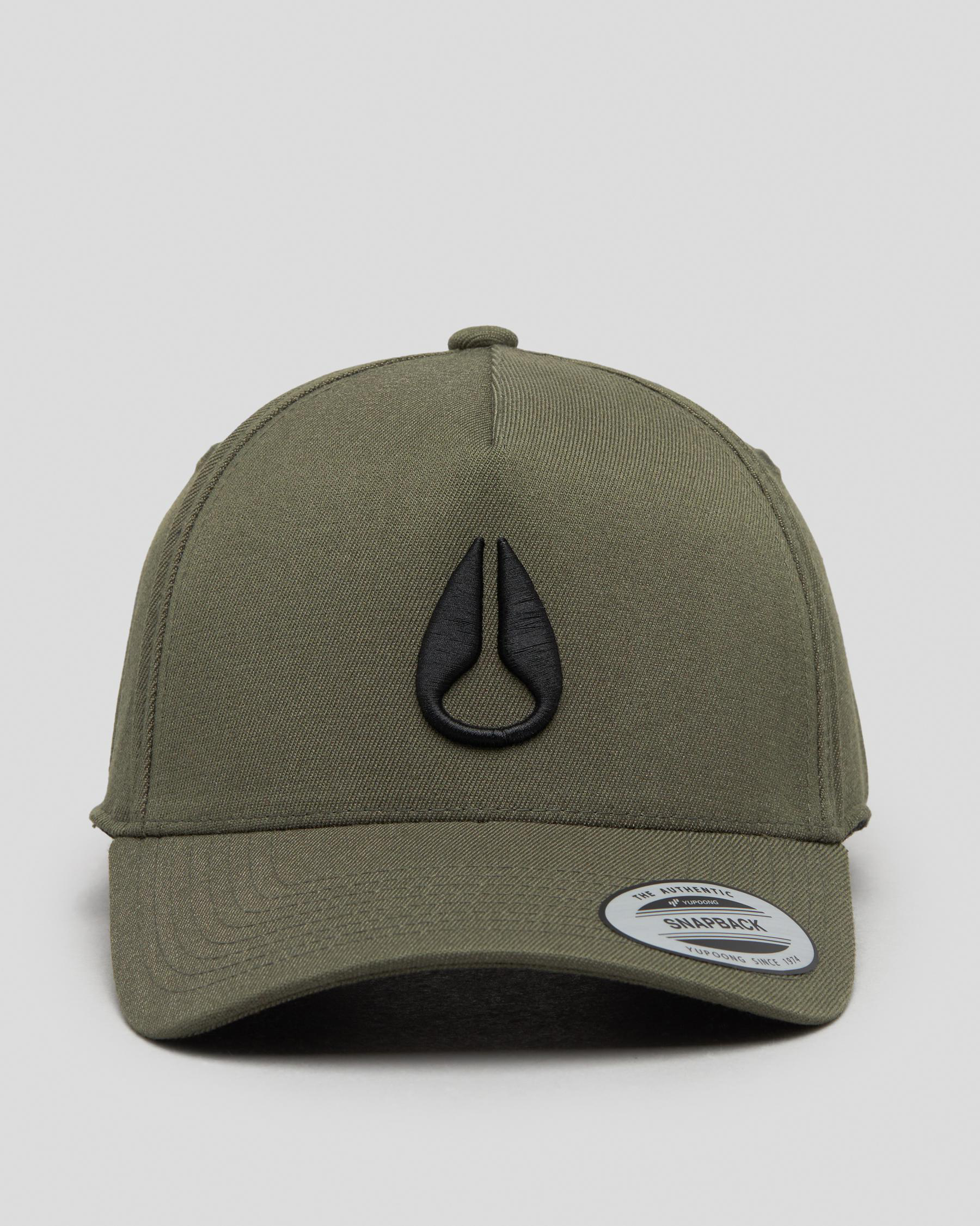 Shop Nixon Deep Down Athletic Snapback Cap In Olive/black - Fast ...