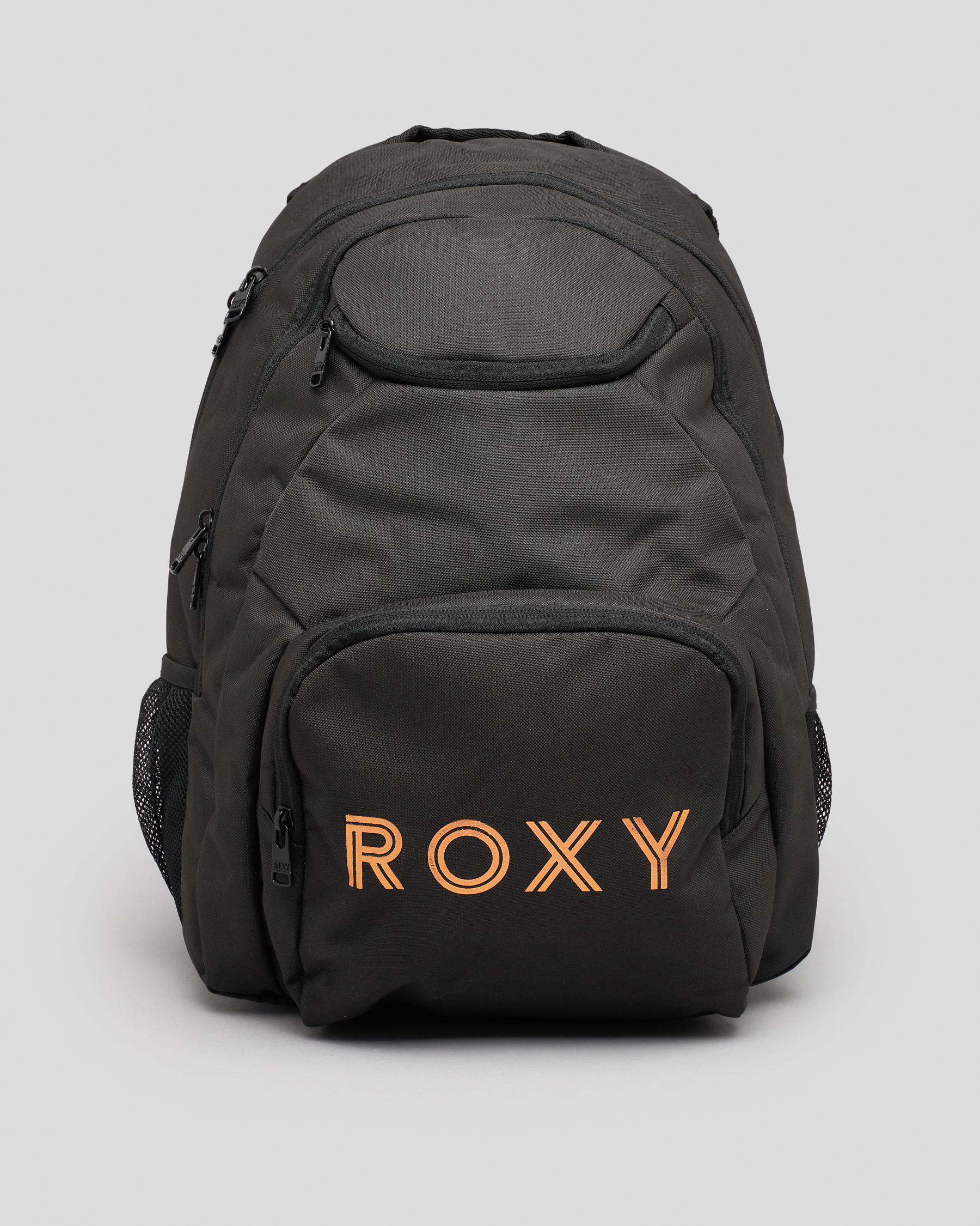 Shop Roxy Shadow Swell Logo Backpack In Anthracite - Fast Shipping ...