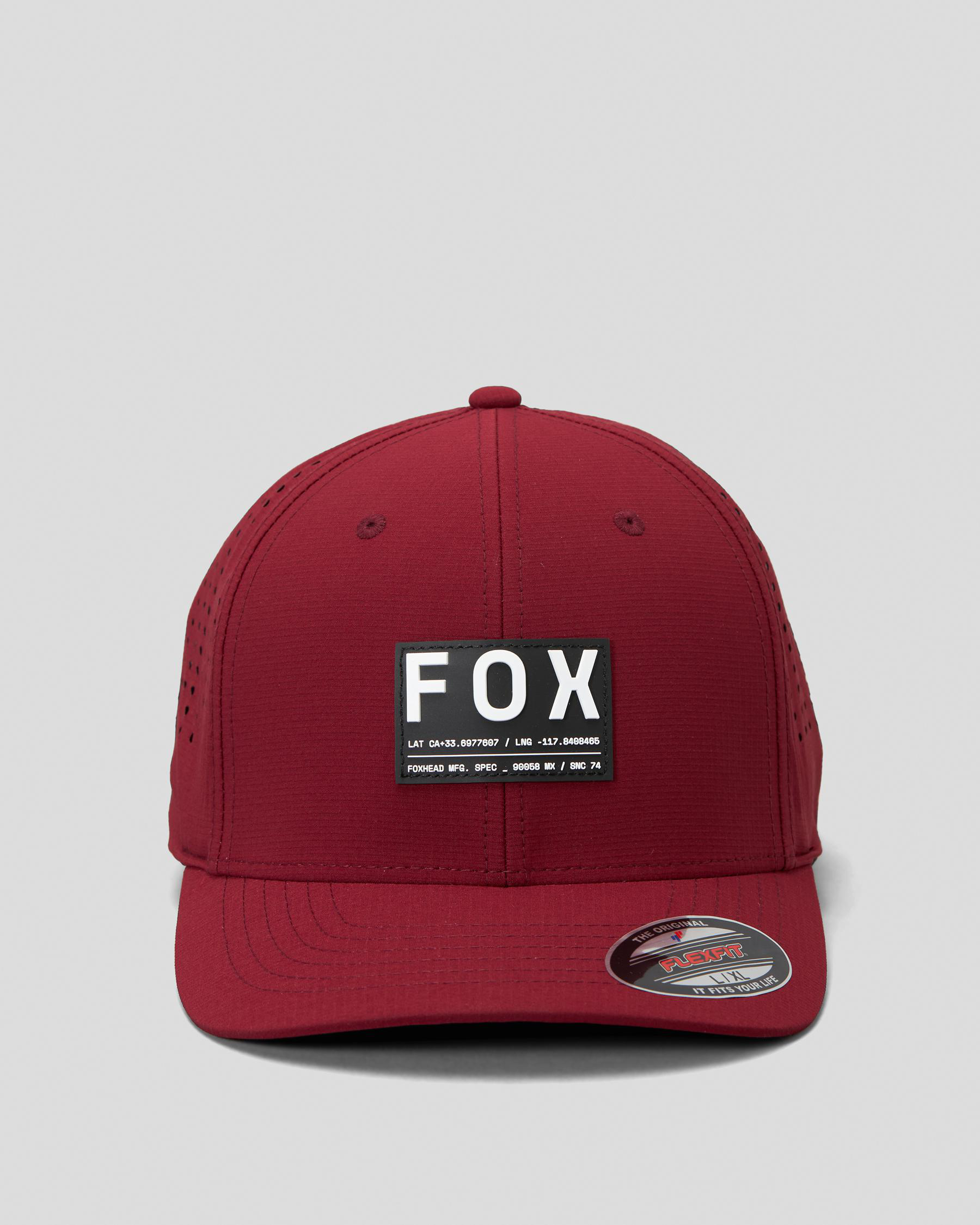 Shop Fox Fox Non Stop Tech Flexfit Cap In Scarlet - Fast Shipping ...
