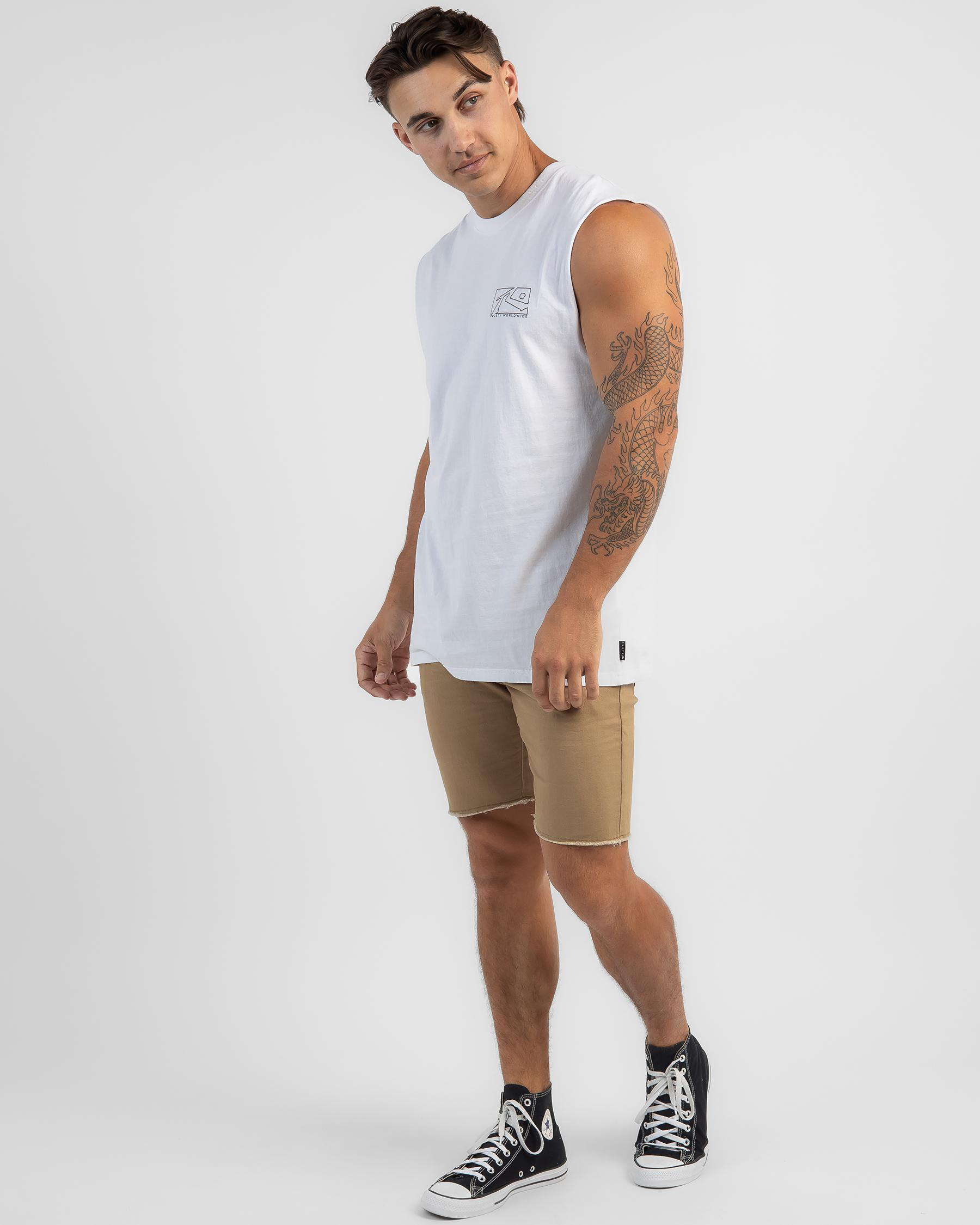 Shop Rusty Boxed Out Muscle Tank In White - Fast Shipping & Easy ...