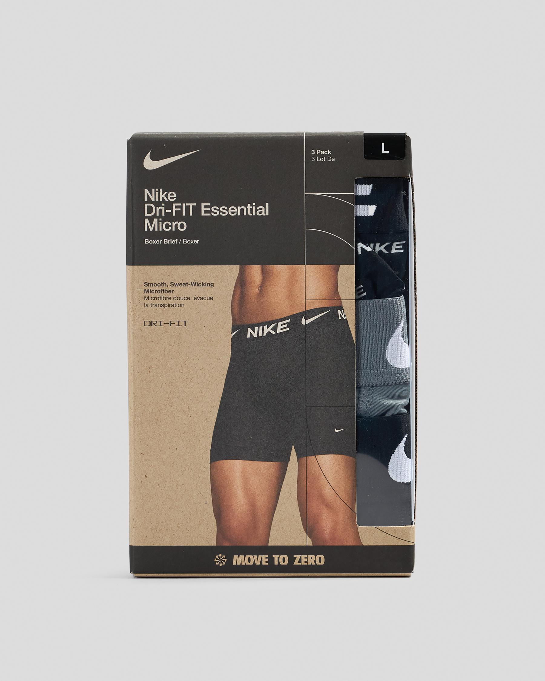 Shop Nike Essential Micro Boxer Brief 3 Pack In Nike Logo Print/cool ...