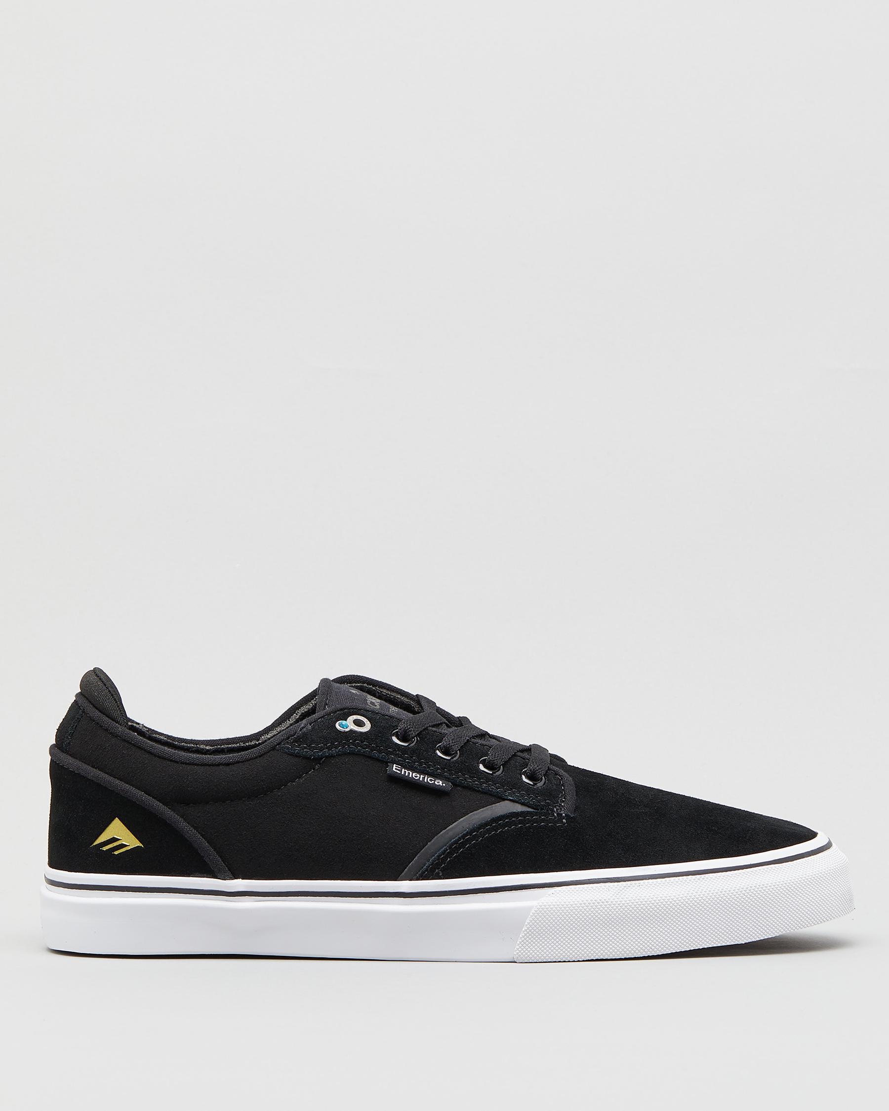 Shop Emerica Dickson Shoes In Black/white/gold - Fast Shipping & Easy ...