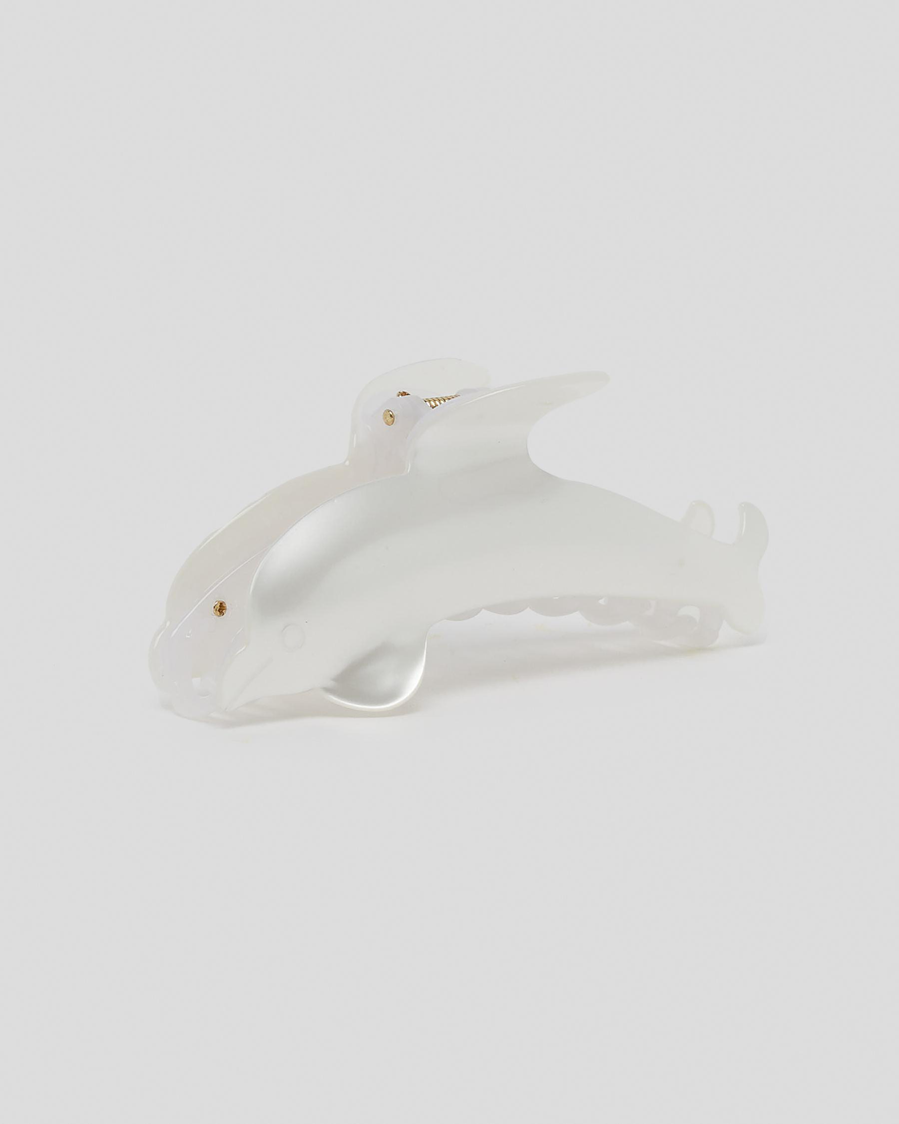 Shop Karyn In LA Dolphin Hair Claw Clip In White - Fast Shipping & Easy ...