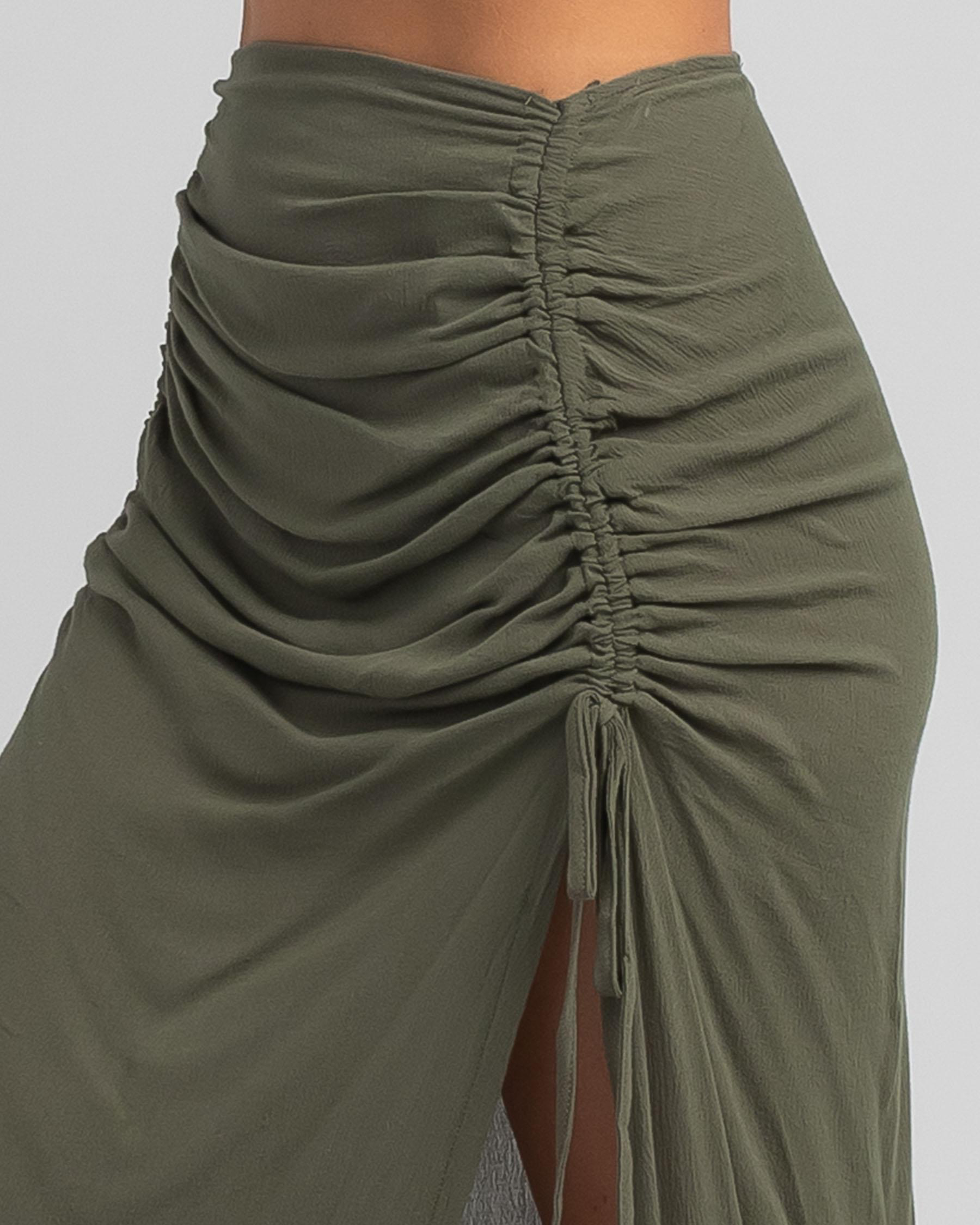 Shop Ava And Ever Switch Maxi Skirt In Khaki - Fast Shipping & Easy ...