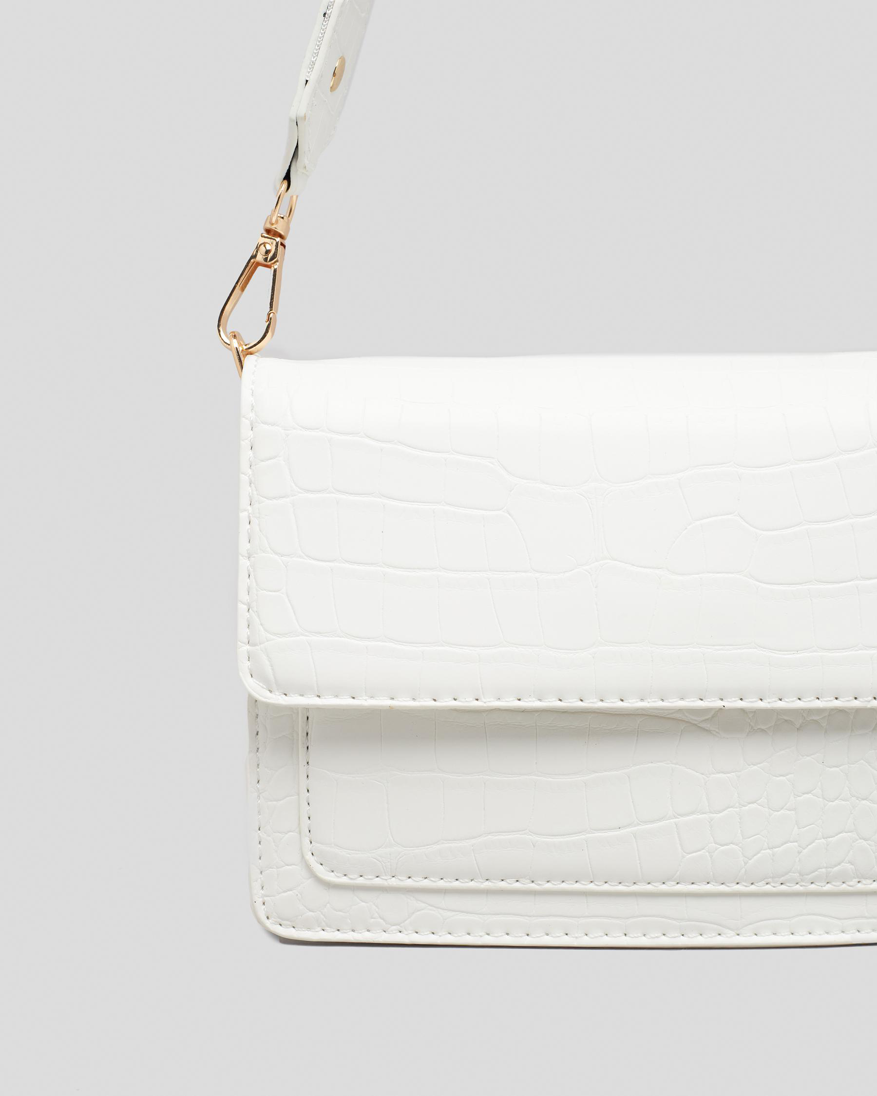 Shop Ava And Ever Mason Crossbody Bag In White Croc - Fast Shipping ...