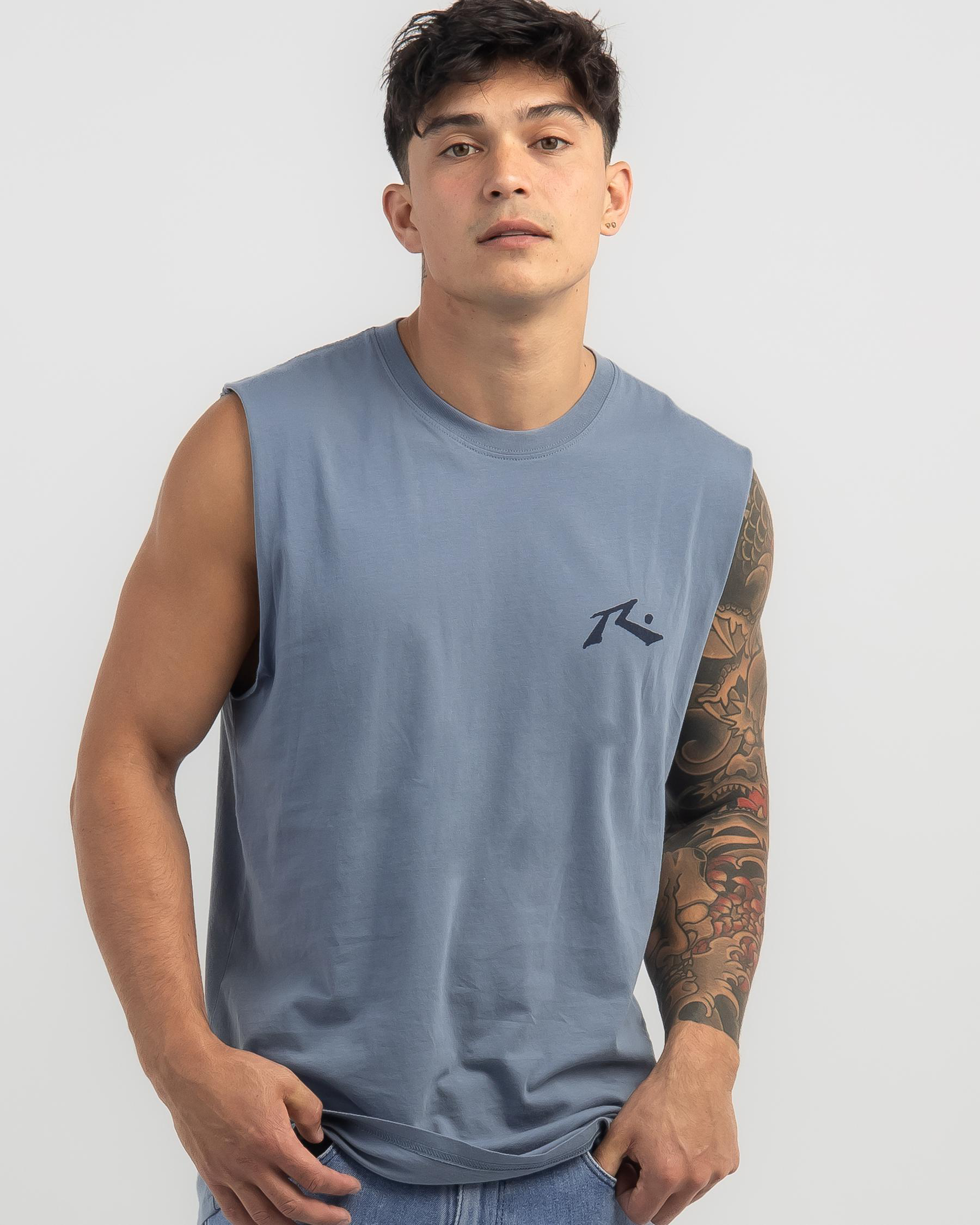 Shop Rusty Competition Muscle Tank In China Blue 1 - Fast Shipping ...
