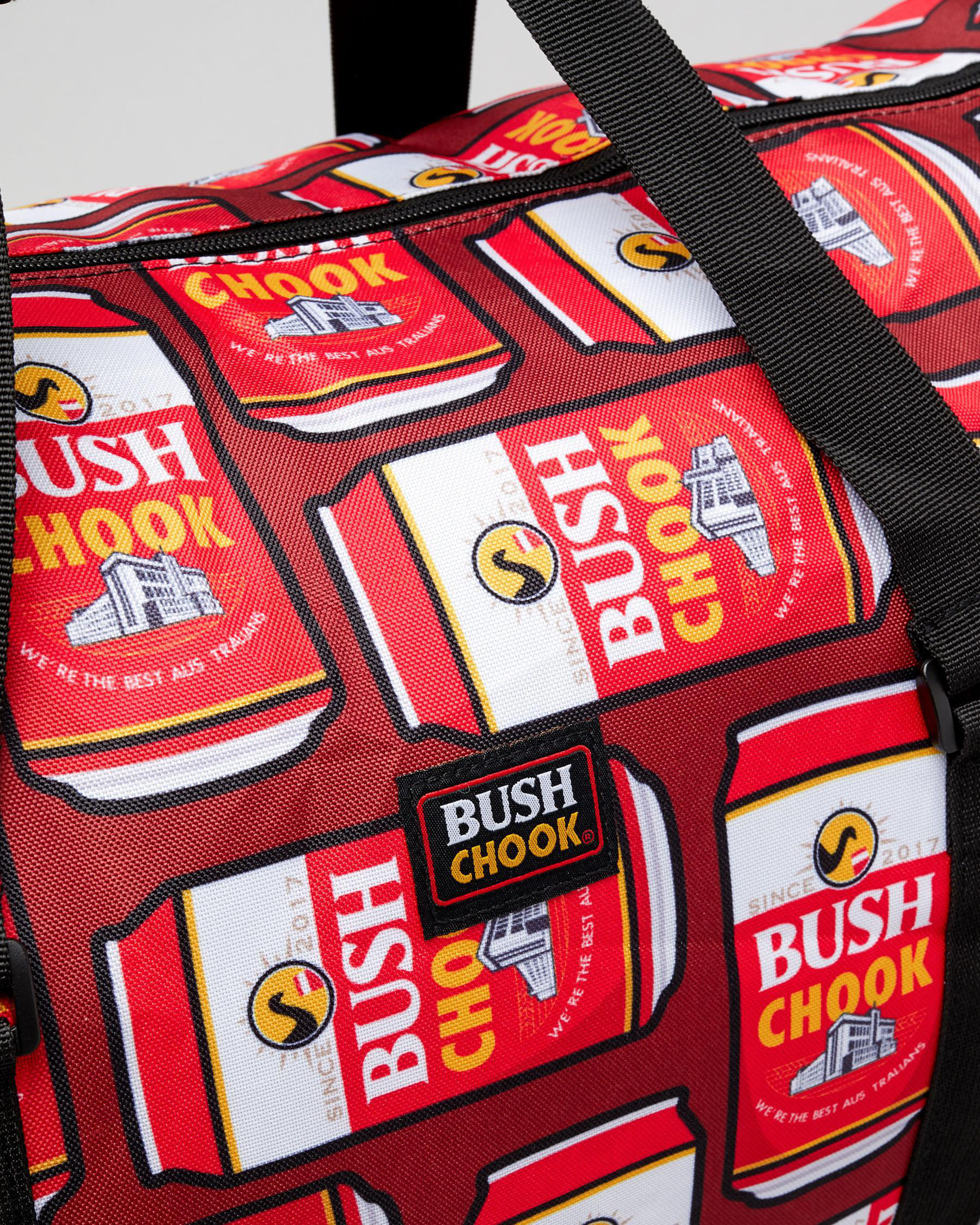 Shop Bush Chook Canned Duffle Bag In Red - Fast Shipping & Easy Returns ...