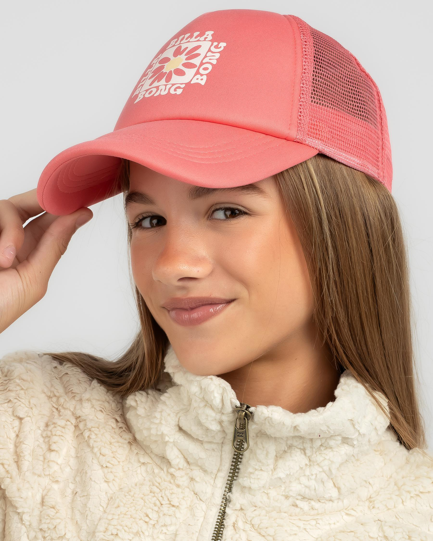Billabong Girls' Daisy Craze Trucker Cap In Flamingo - FREE* Shipping ...