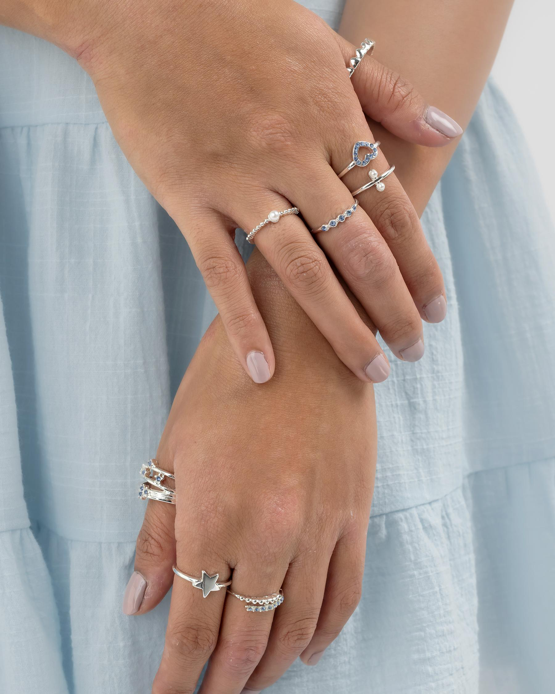 Shop Karyn In LA Wendy Ring Pack In Silver/blue - Fast Shipping & Easy Returns - City Beach ...