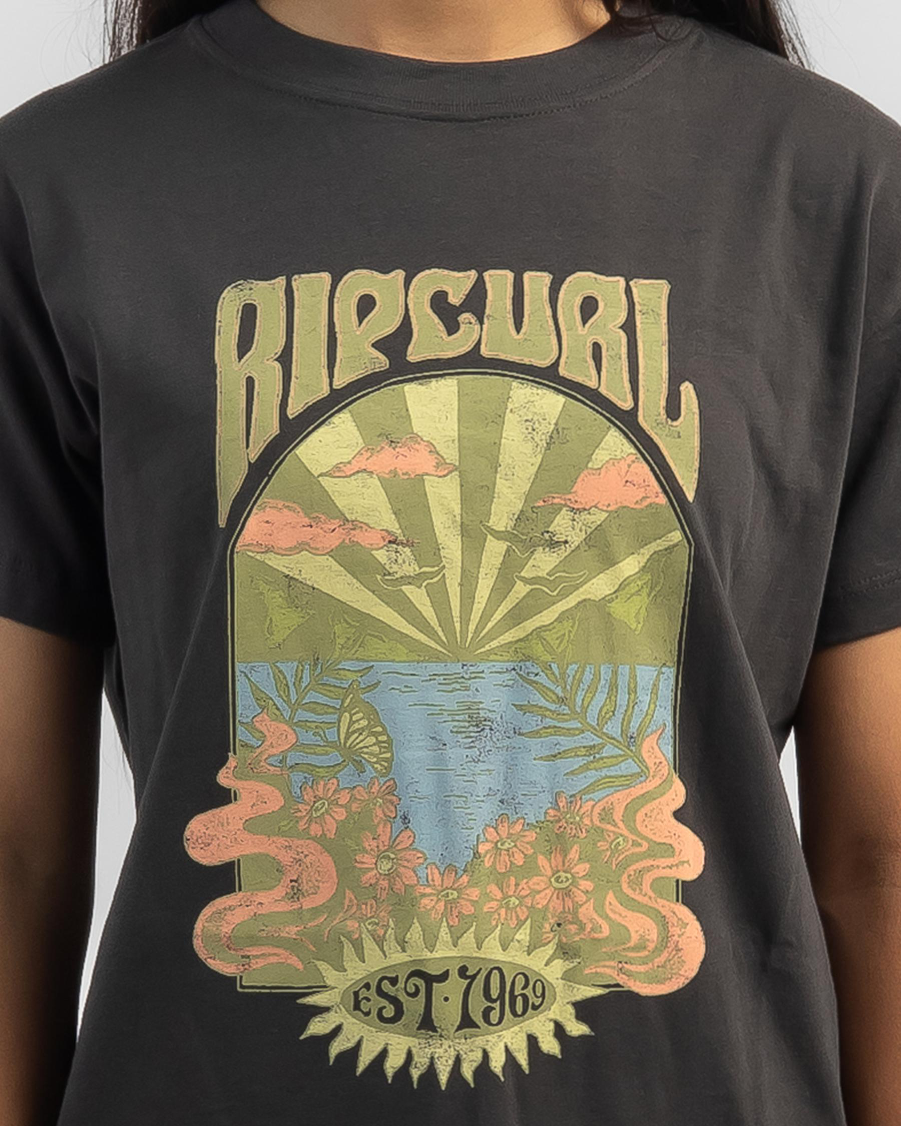 Shop Rip Curl Girls' Cosmic Wanderer T-Shirt In Washed Black - Fast ...
