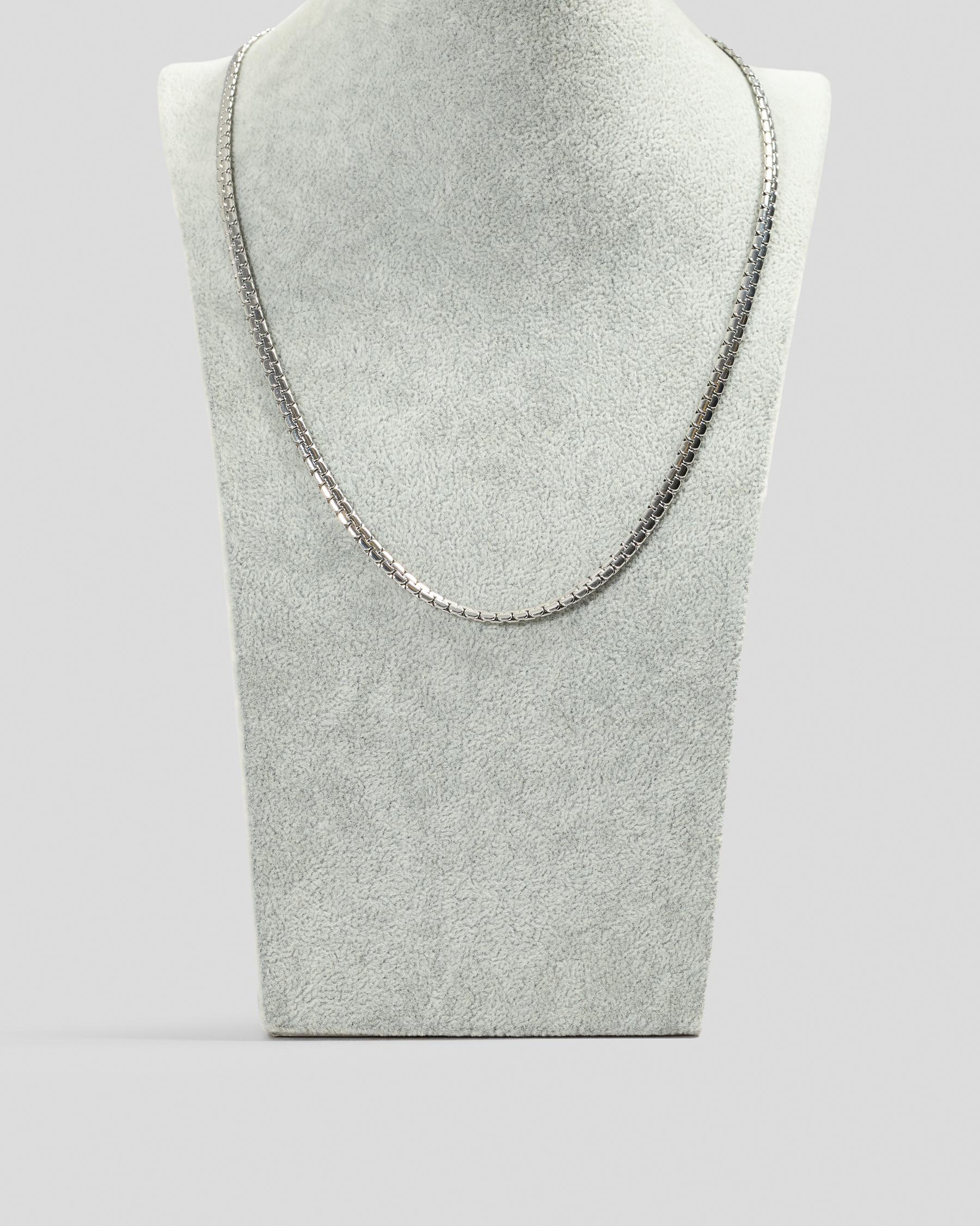 Shop REPUBLIK Silver Snake Chain Necklace In Silver - Fast Shipping ...