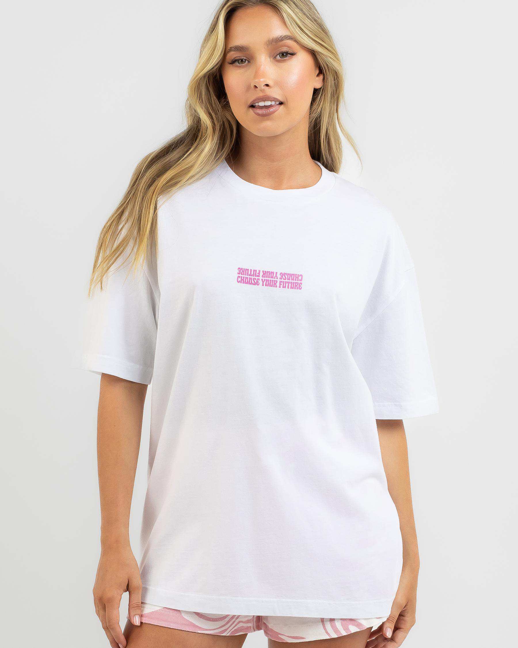 Rusty Choose Your Future Oversized T-Shirt In White - FREE* Shipping ...
