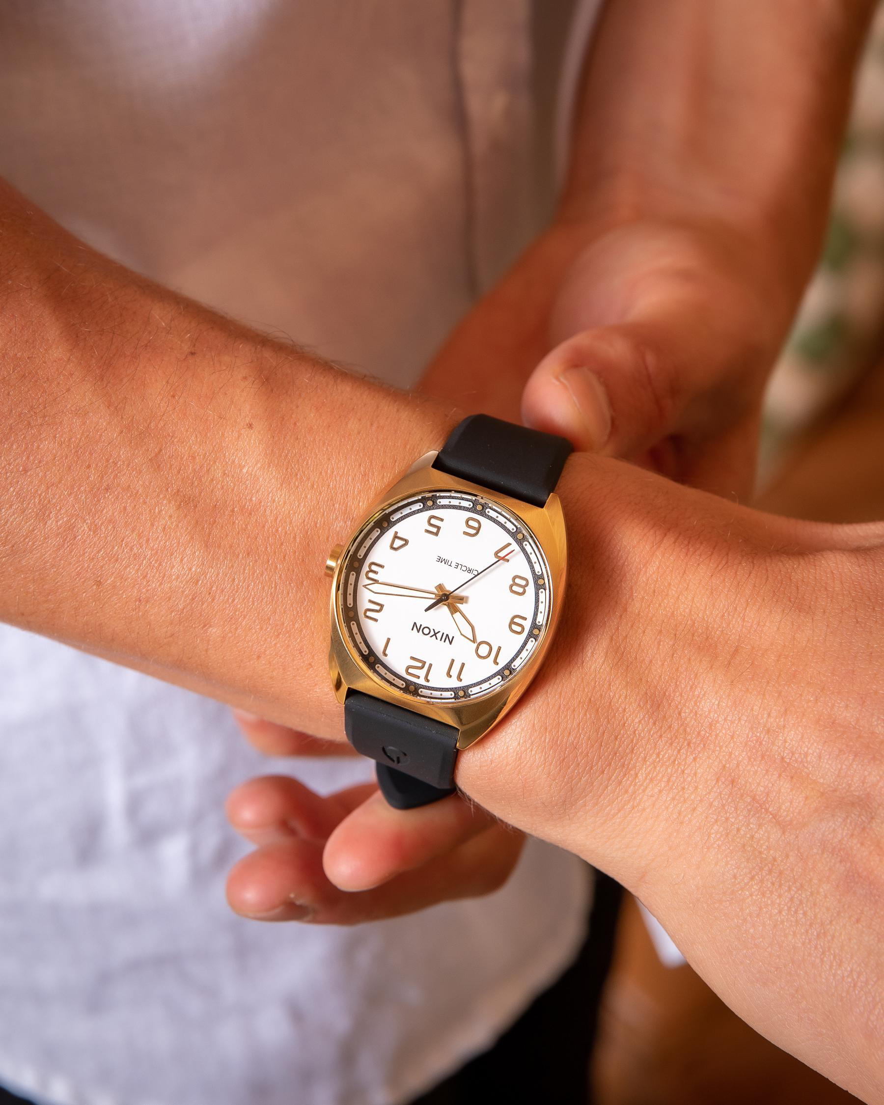 Nixon Mullet Watch In Light Gold/white - Fast Shipping & Easy Returns ...