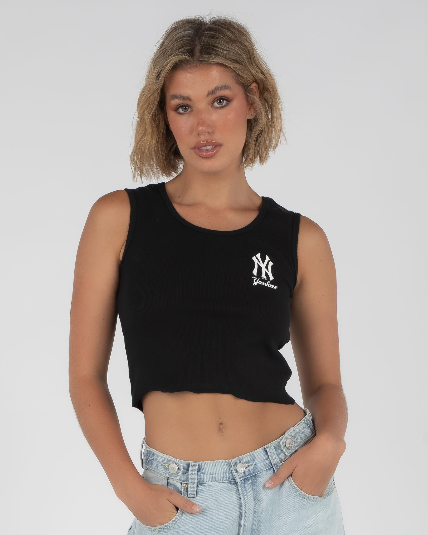 Shop Majestic Ruby Rib Tank Top In Standard Black - Fast Shipping ...