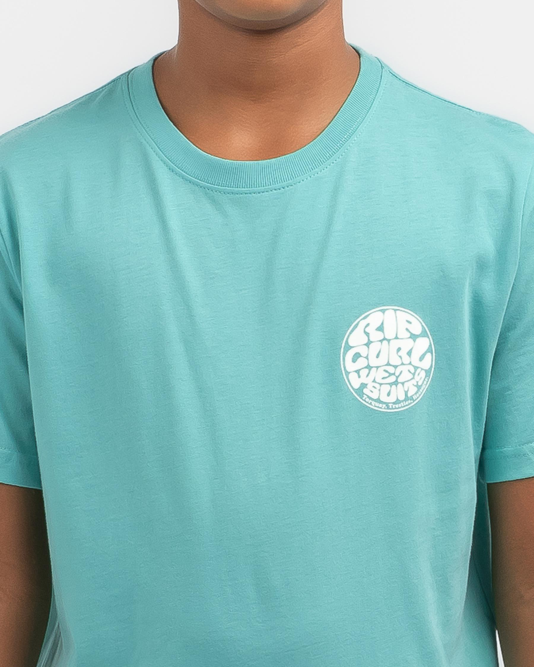 Shop Rip Curl Boys' Wetsuit Icon T-Shirt In Aqua - Fast Shipping & Easy ...