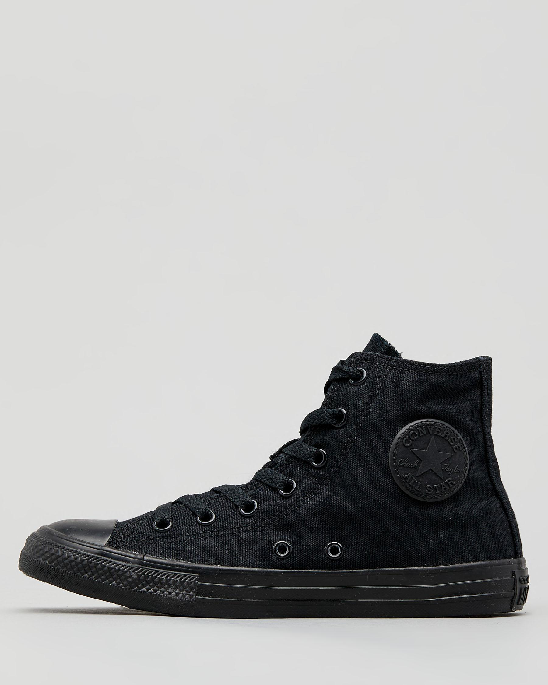 Converse Girls Chuck Taylor Hi-Top Shoes In Black Monochrome | City ...