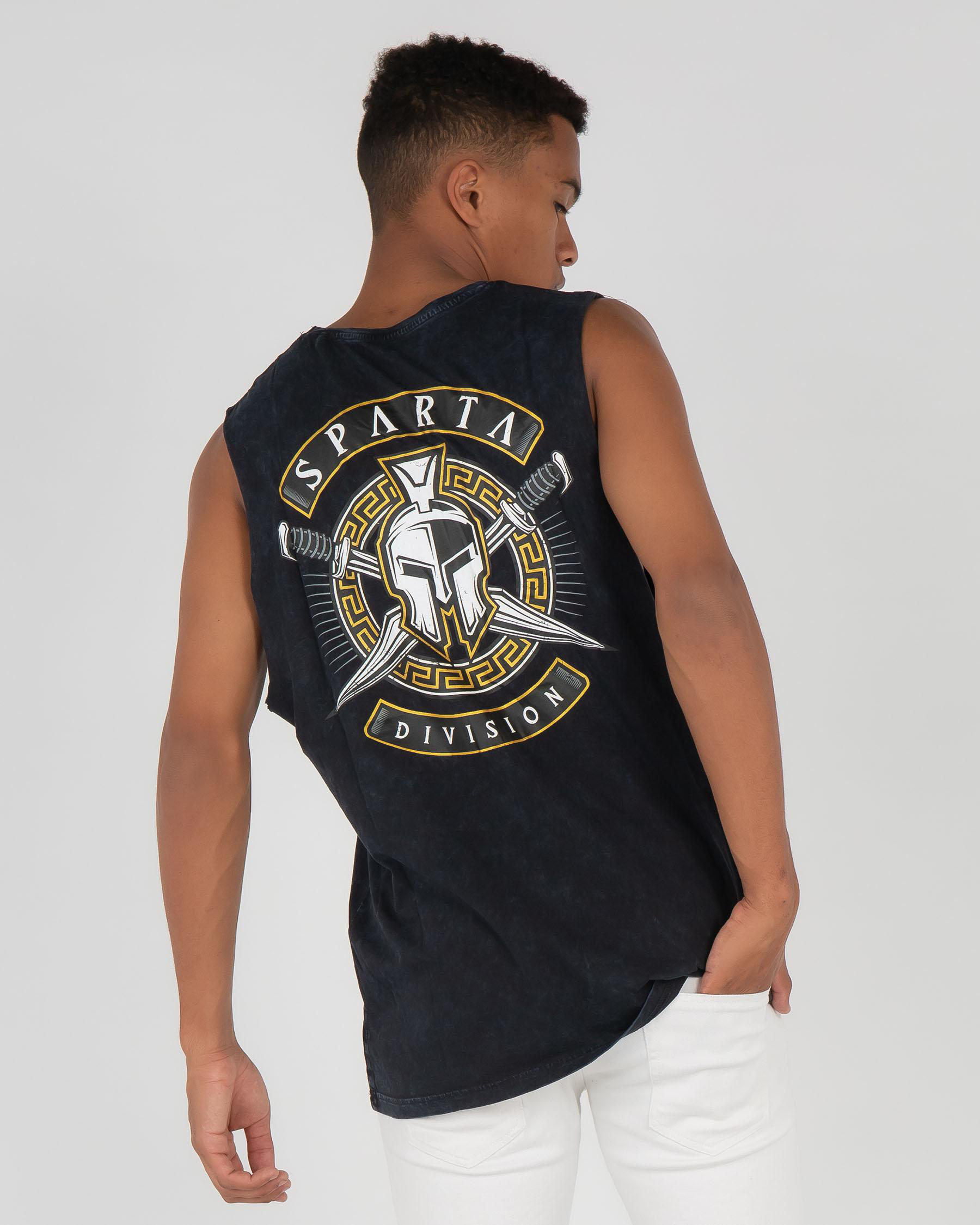 Shop Sparta Crusade Muscle Tank In Navy Acid - Fast Shipping & Easy ...