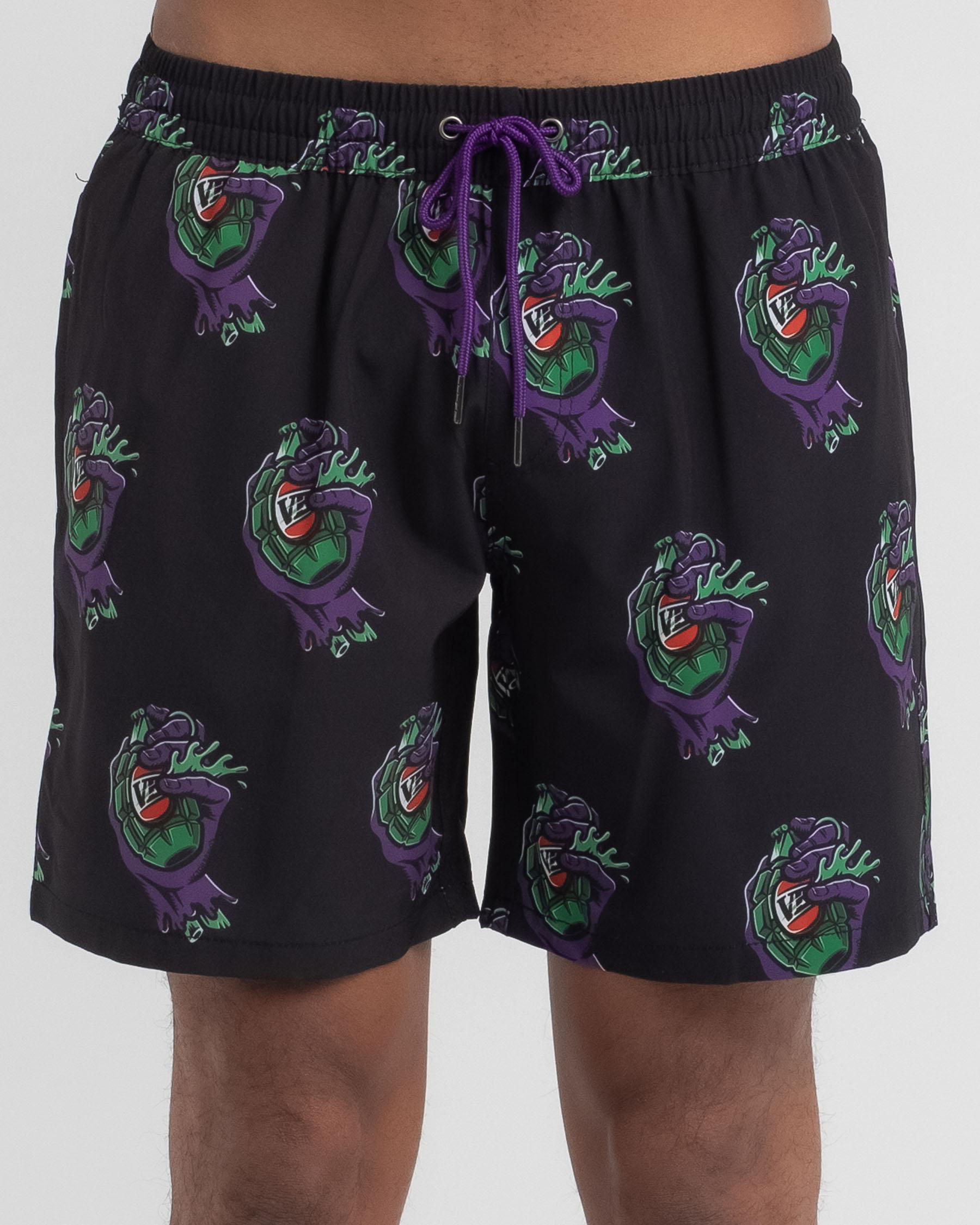 Shop Victor Bravo's Thirsty Hand Board Shorts In Black - Fast Shipping ...