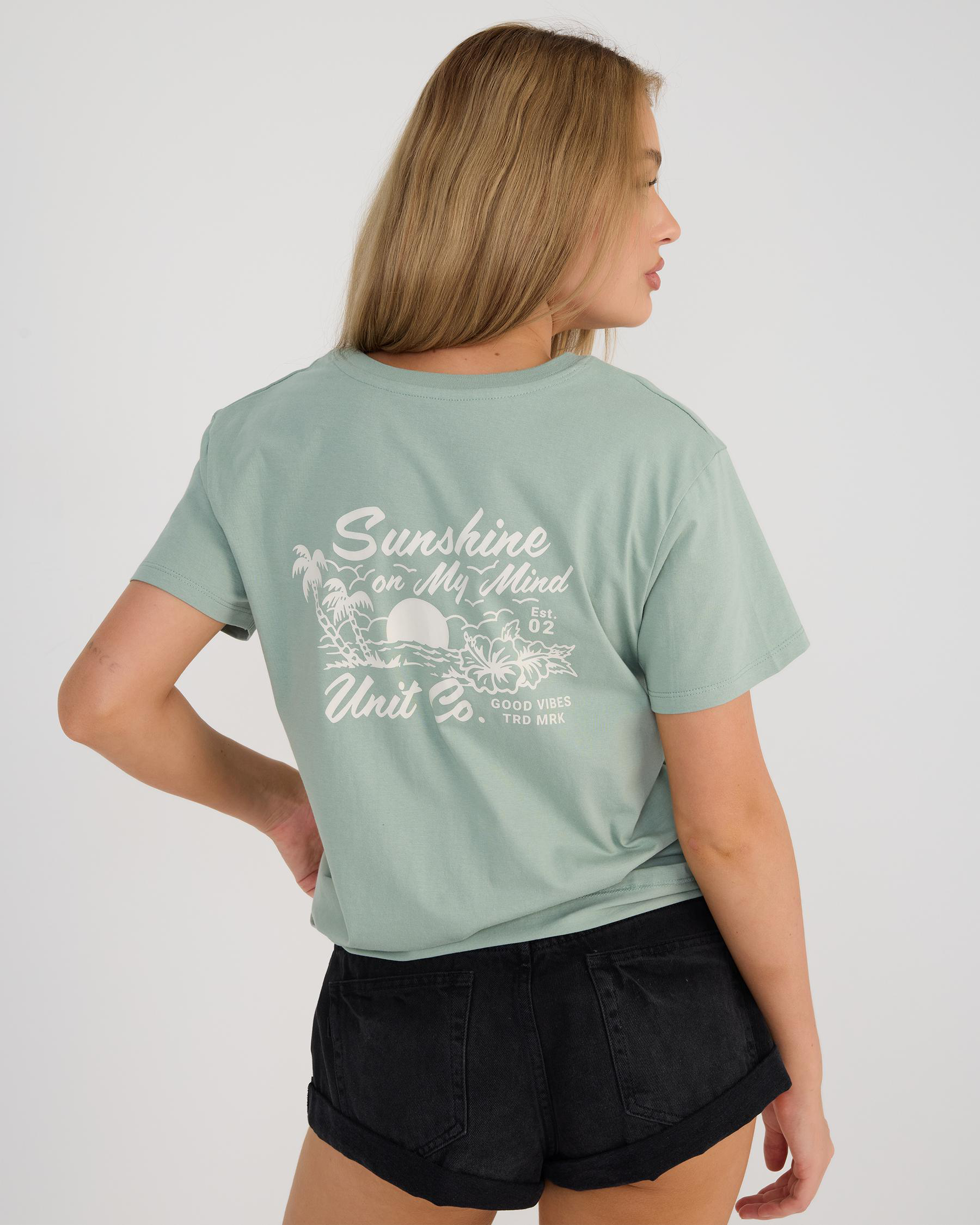 Unit Sunshine T-Shirt In Sage Green - FREE* Shipping & Easy Returns ...