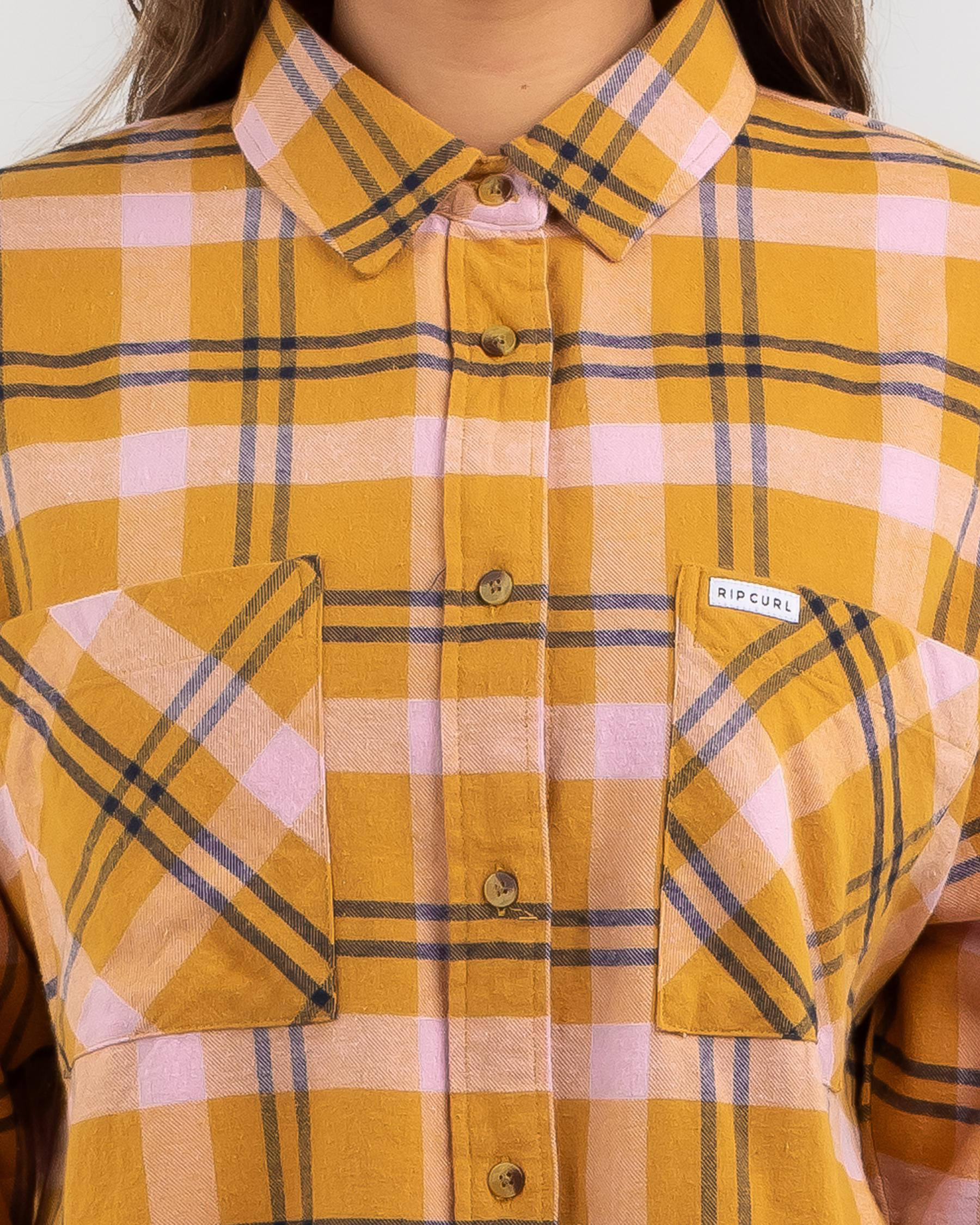 Shop Rip Curl Sunday Flannel In Gold - Fast Shipping & Easy Returns ...