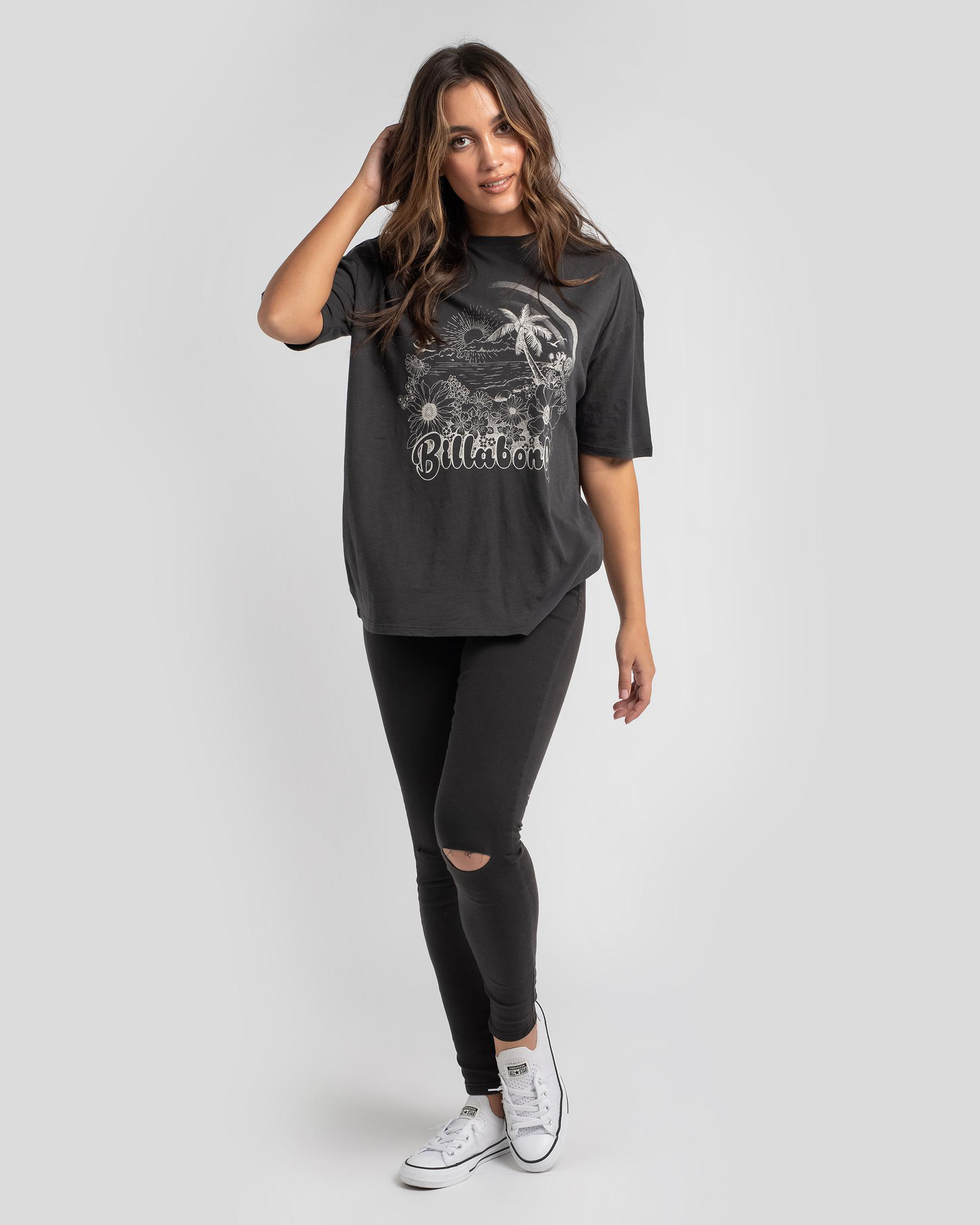 Shop Billabong Rainbow Waves T-Shirt In Off Black - Fast Shipping ...
