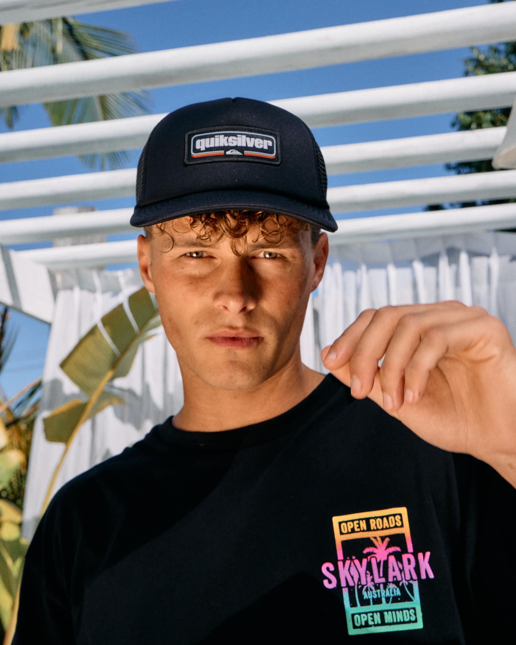 Shop Quiksilver Slab Drifter Trucker Cap In True Black - Fast Shipping ...