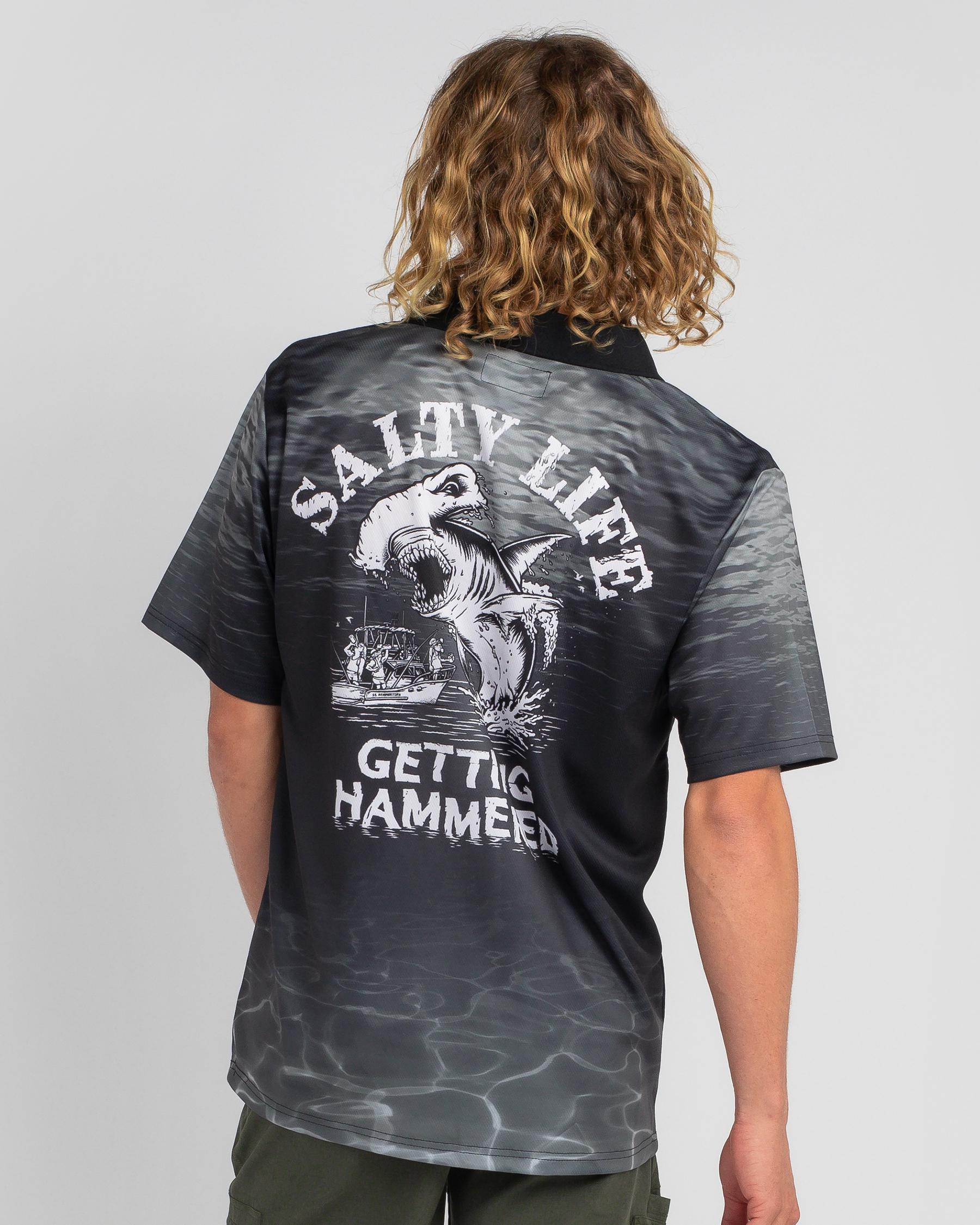 Shop Salty Life Hammered Polo Shirt In Black - Fast Shipping & Easy ...
