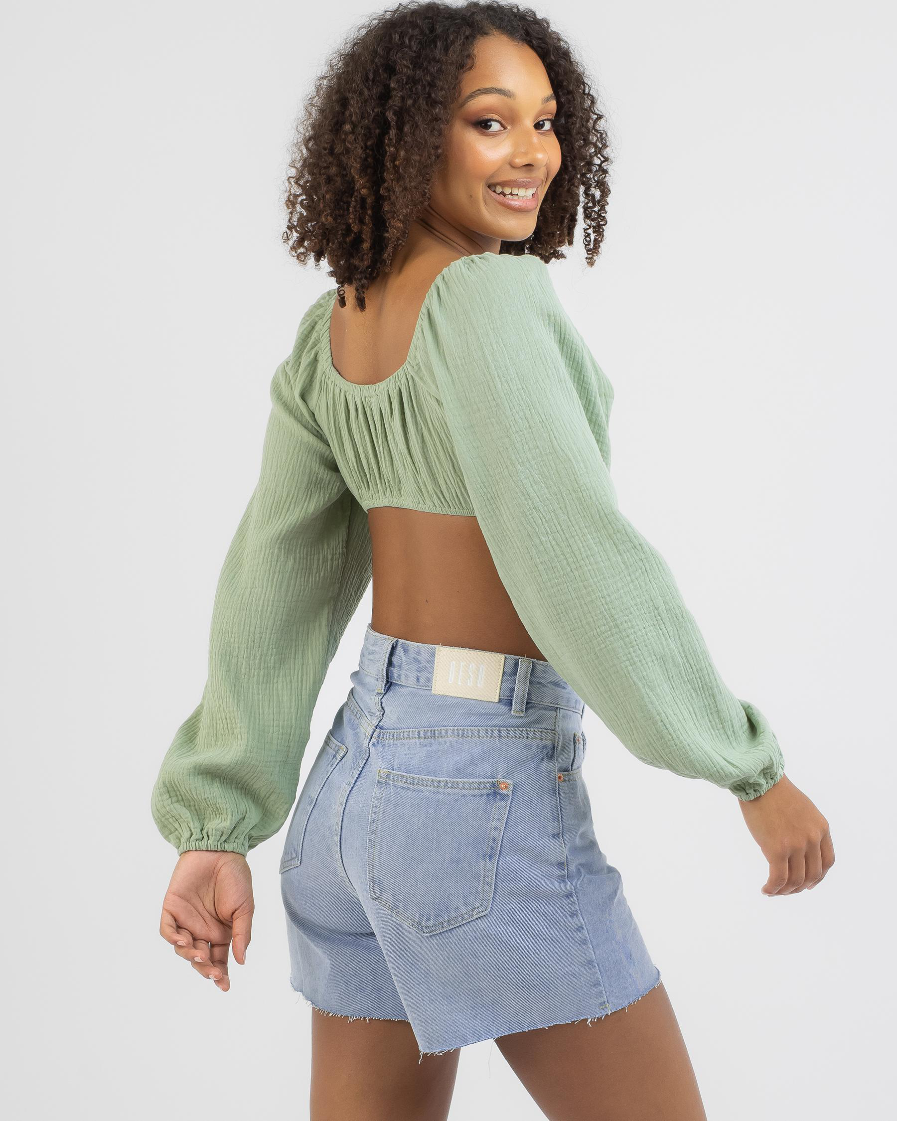 Shop Mooloola Milan Top In Sage - Fast Shipping & Easy Returns - City ...