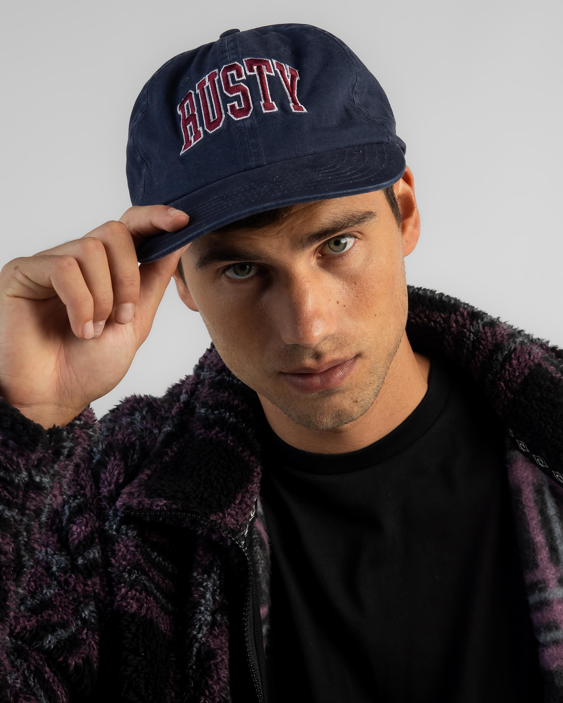 Shop Rusty Half Time Dad Cap In Navy Blue - Fast Shipping & Easy ...