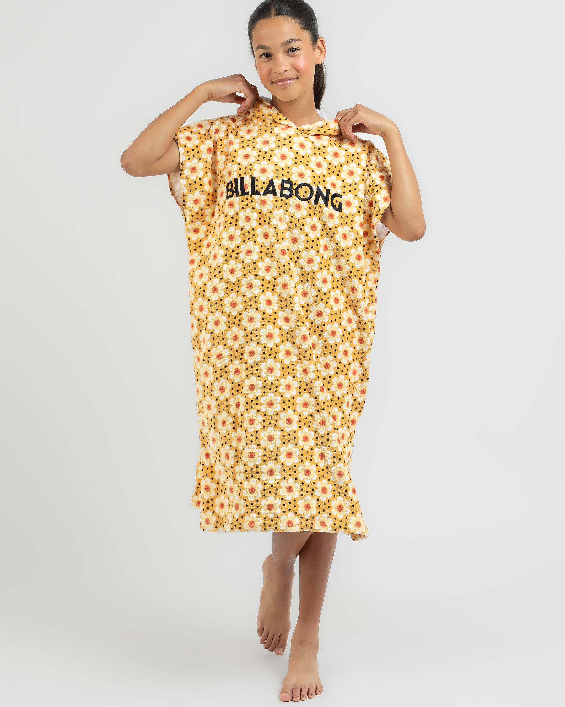 Billabong Girls' Can't Wait Hooded Towel In Marigold - FREE* Shipping ...