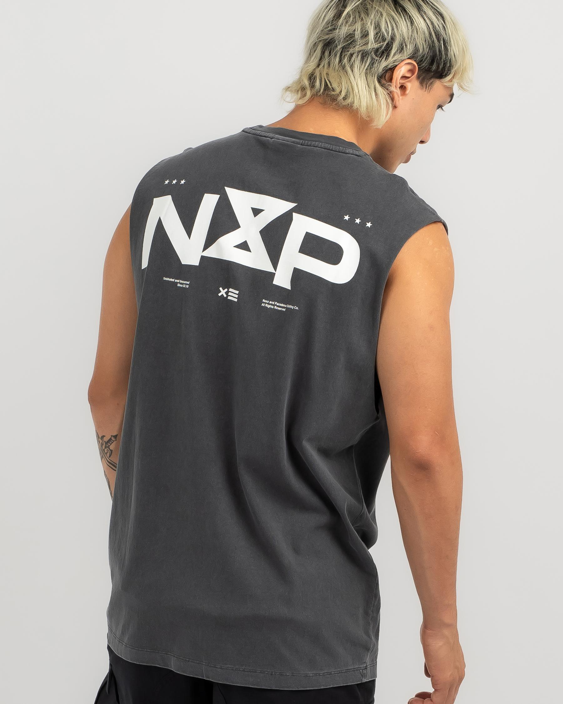 Shop Nena & Pasadena Rogue Relaxed Fit Muscle Tank In Pigment Asphalt ...