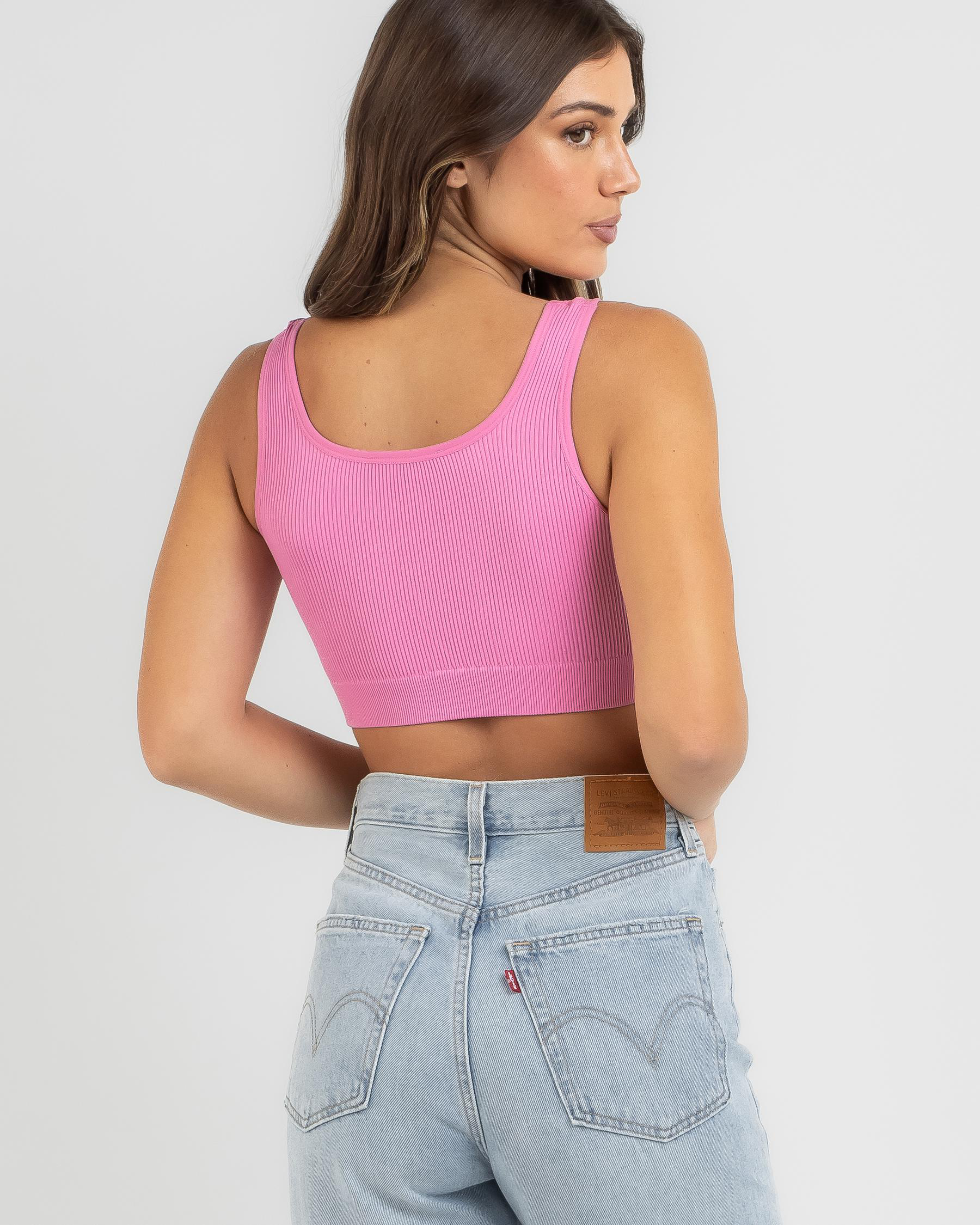 Shop Mooloola Basic Seamfree Crop Top In Pink - Fast Shipping & Easy ...