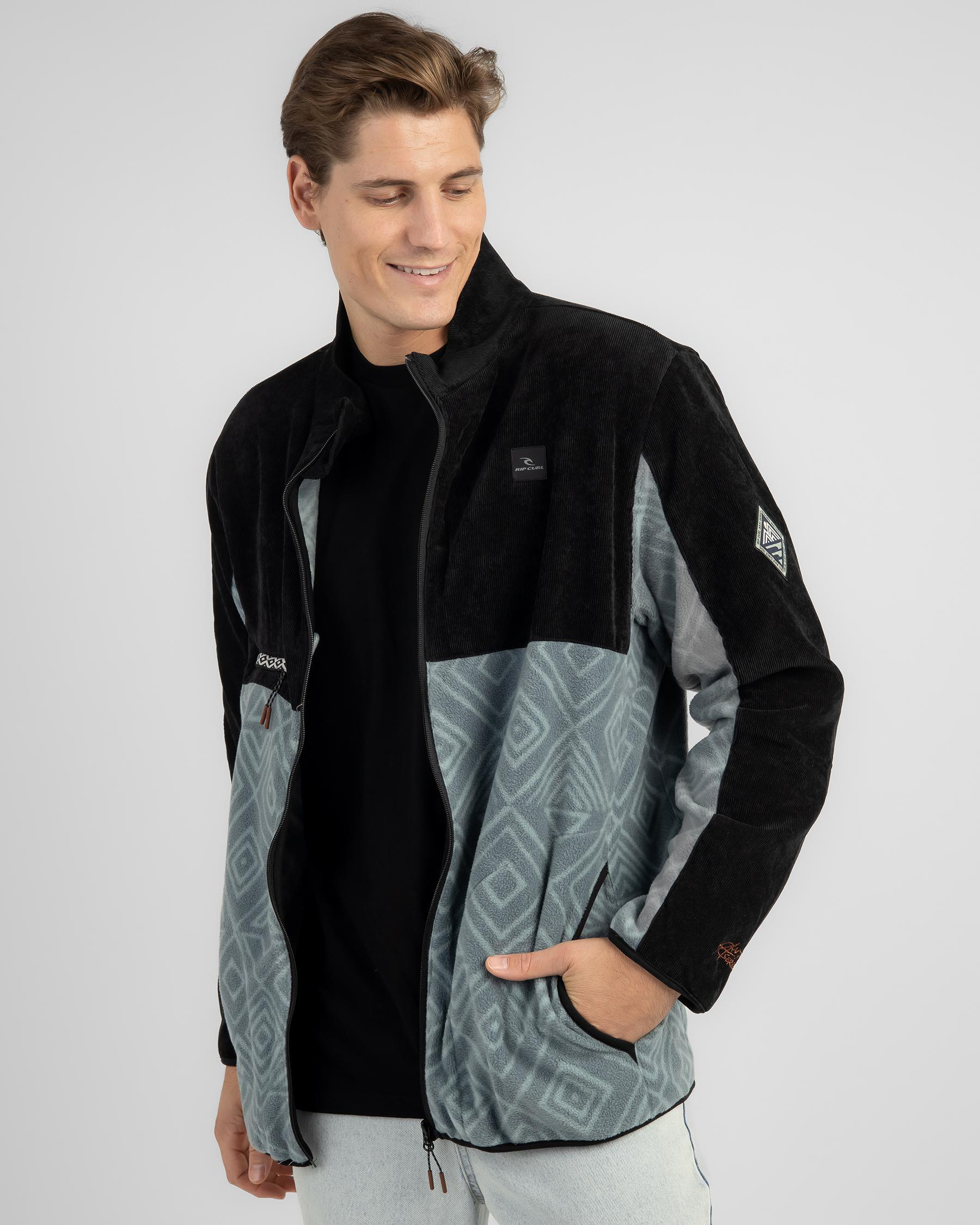 Shop Rip Curl Anti Series Journey Zip Through Crew Jacket In Mineral ...