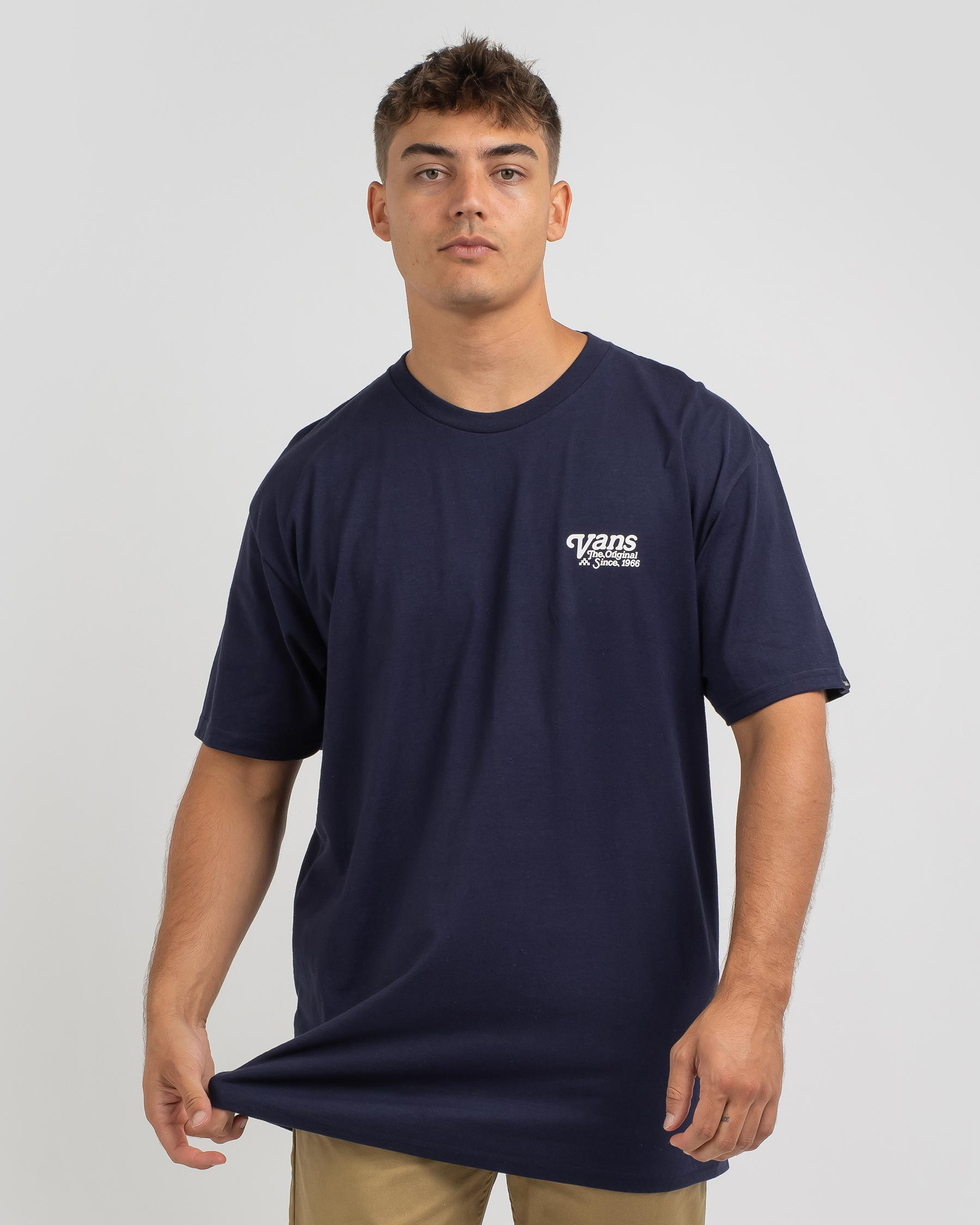 Shop Vans Noteworthy T-Shirt In Navy - Fast Shipping & Easy Returns ...