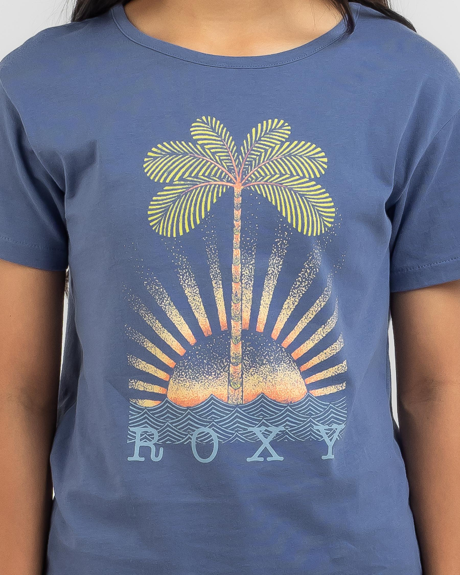 Shop Roxy Girls' What I Like T-Shirt In Bijou Blue - Fast Shipping ...