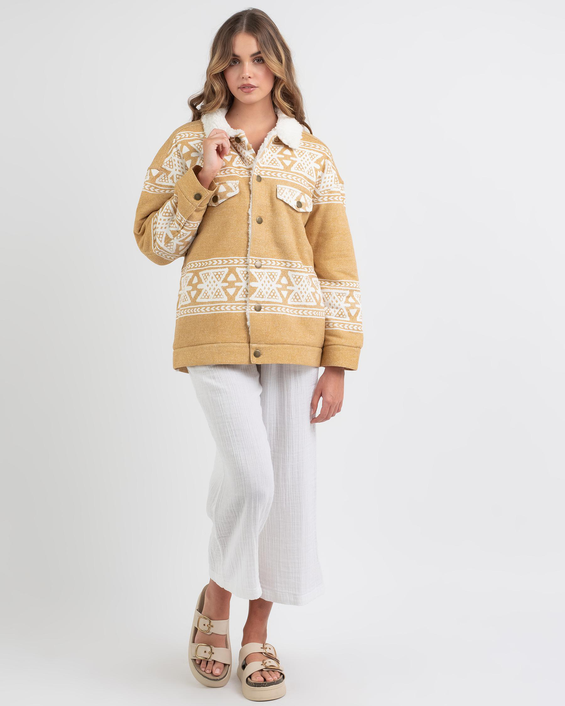 Shop Billabong Gold Dust Jacket In Mustard - Fast Shipping & Easy ...