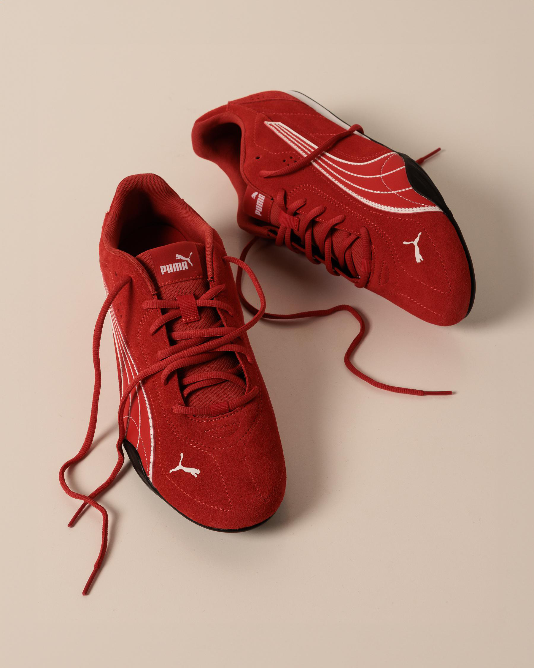 Shop Puma Catch Suede Shoes In Candy Apple/puma White - Fast Shipping ...