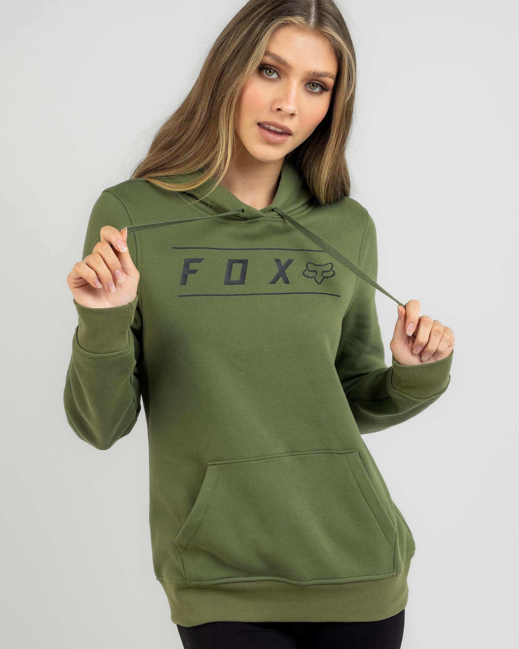 Shop Fox Pinnacle Pullover Fleece Hoodie In Army - Fast Shipping & Easy ...