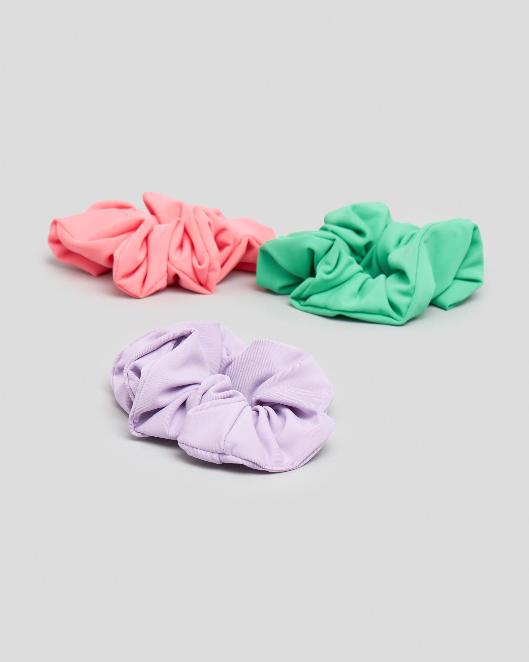 Shop Karyn In LA Stretch It Scrunchie Pack In Lilac/rose/green - Fast ...