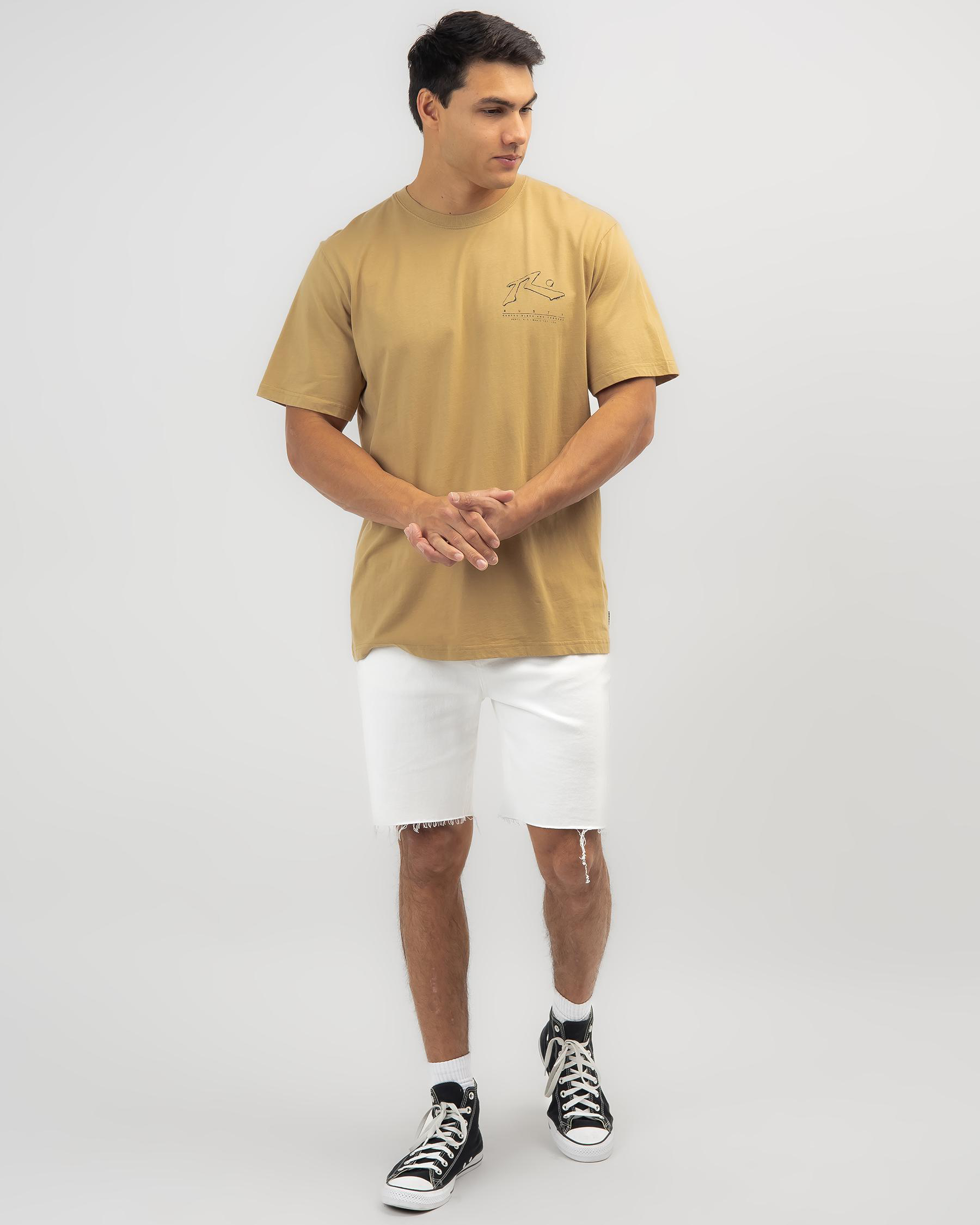 Shop Rusty Sleds And Threads T-Shirt In Khaki 1 - Fast Shipping & Easy ...