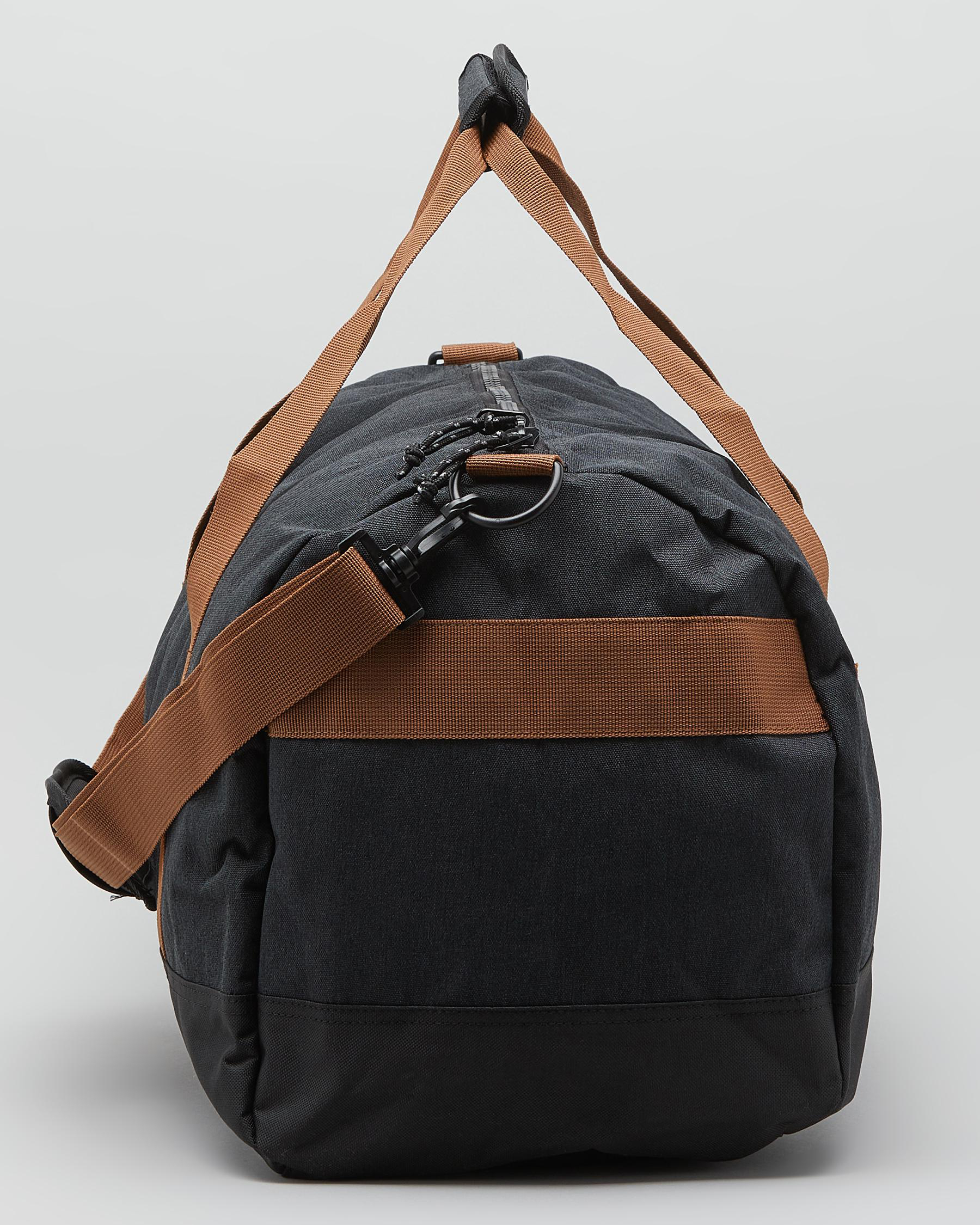 Shop Billabong Transit Duffle Bag In Black/tan - Fast Shipping & Easy ...