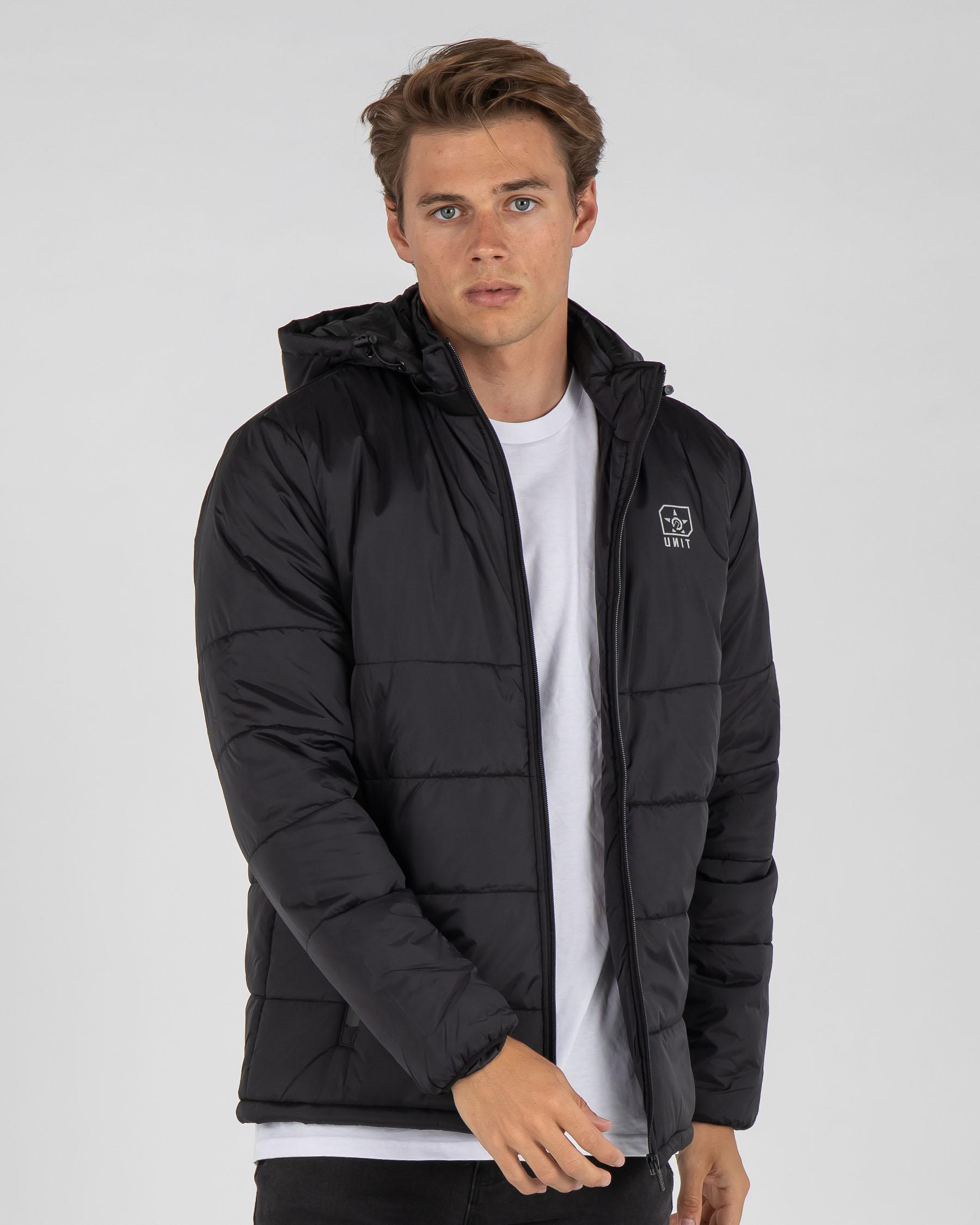 Unit Puffer Hooded Jacket In Black - FREE* Shipping & Easy Returns ...