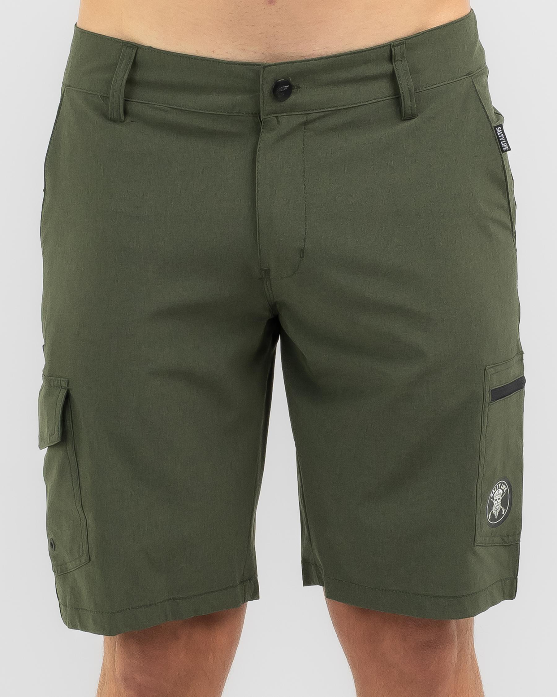 Shop Salty Life Caster Walk Shorts In Olive - Fast Shipping & Easy ...