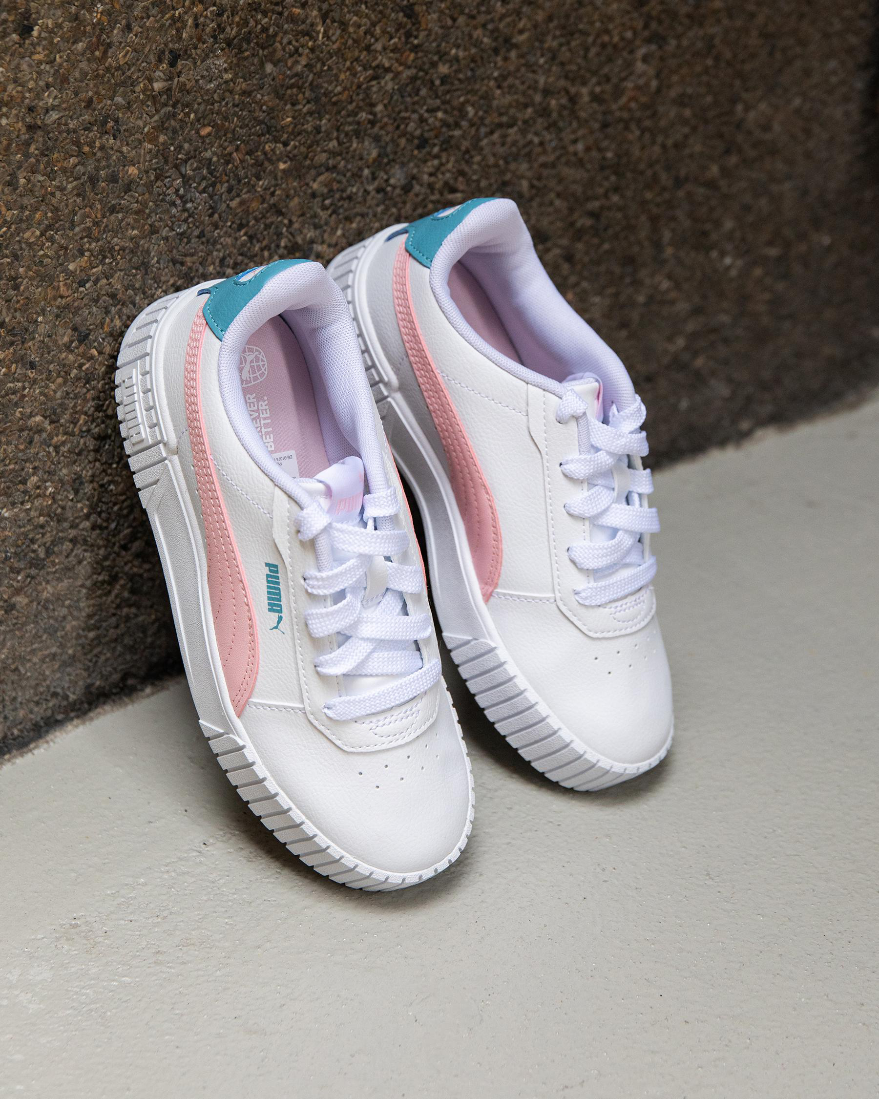 Puma Girls' Carina Shoes In Puma White/almond Blossom/dusty Aqua | City ...