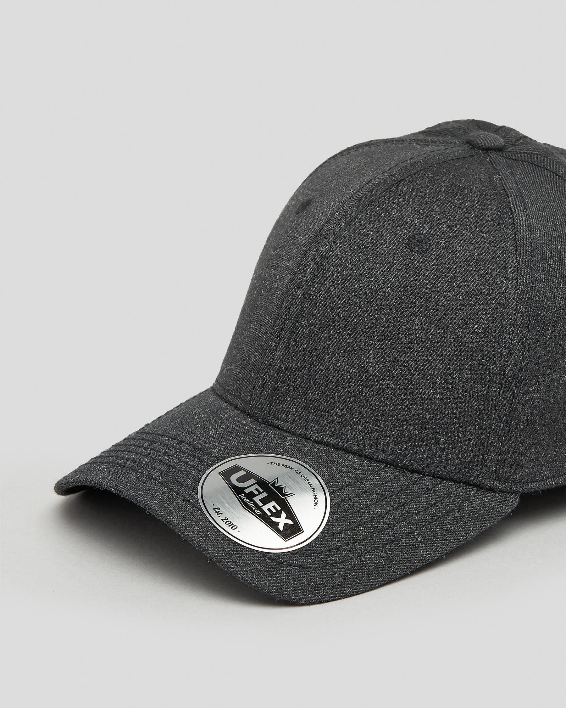 UFlex Pro Style 6 Panel Fitted Cap In Charcoal Melange - FREE* Shipping ...