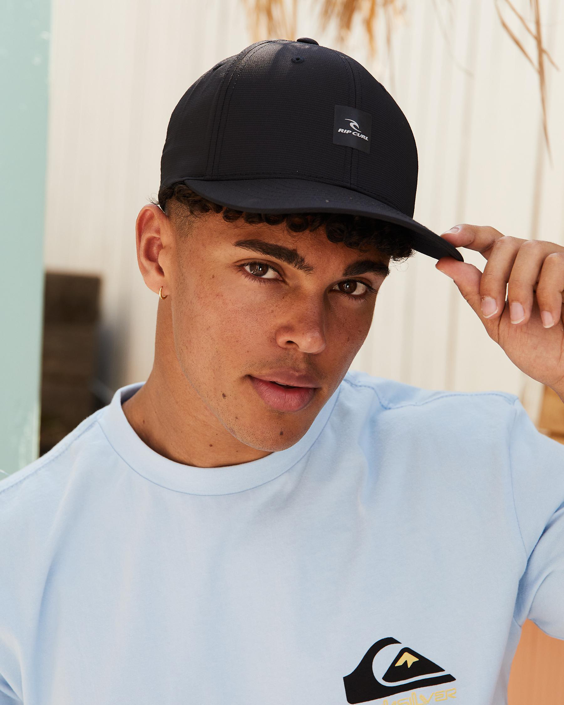 Shop Rip Curl Vaporcool Snapback Cap In Black - Fast Shipping & Easy ...