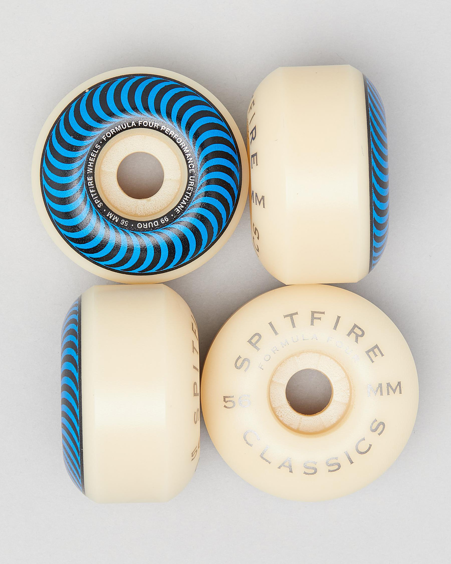 Shop Spitfire F4 Classic 99D 56mm Skateboard Wheels In Blue - Fast ...