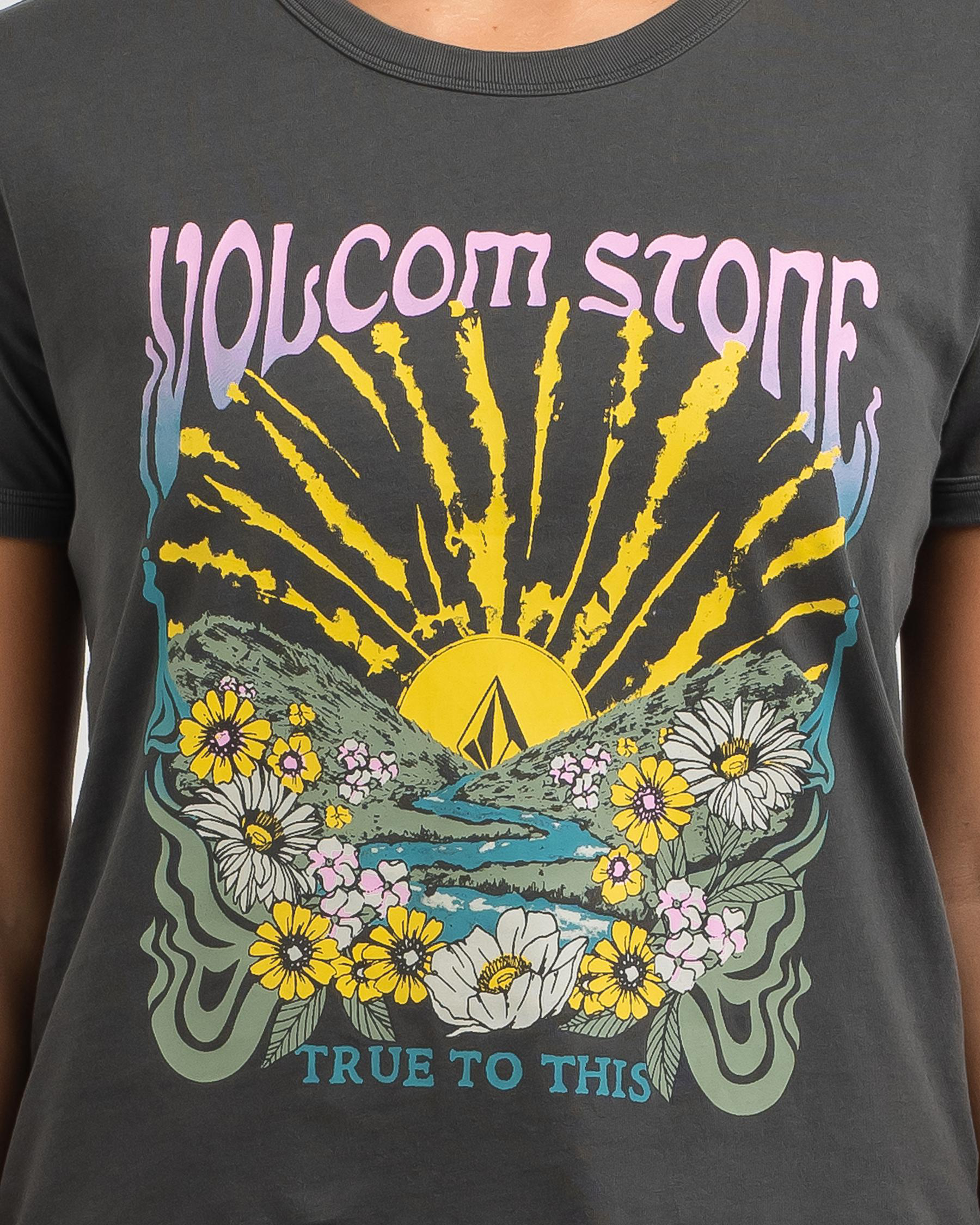 Shop Volcom Truly Ringer T-Shirt In Black - Fast Shipping & Easy ...