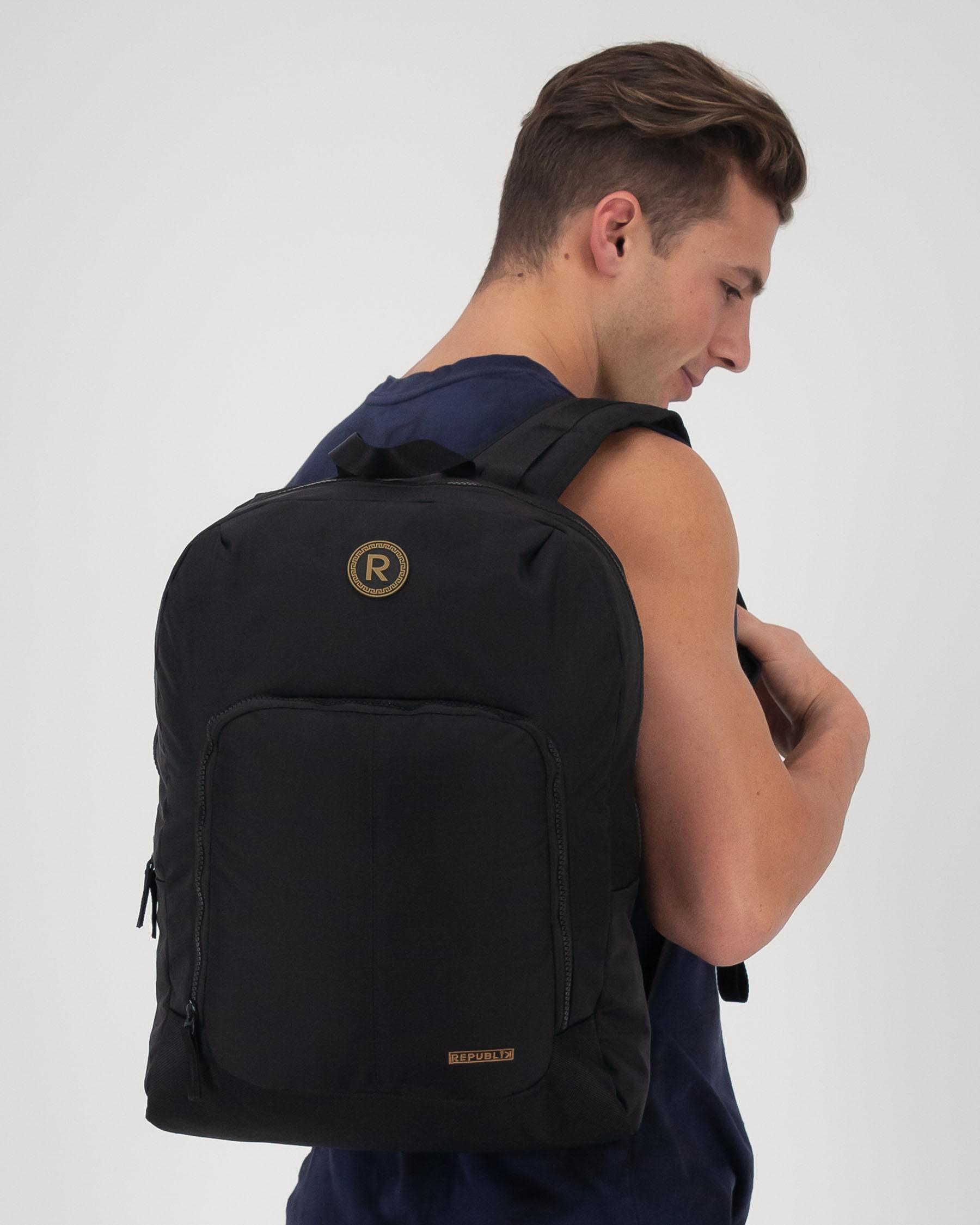 Shop REPUBLIK Rebus Backpack In Black - Fast Shipping & Easy Returns ...